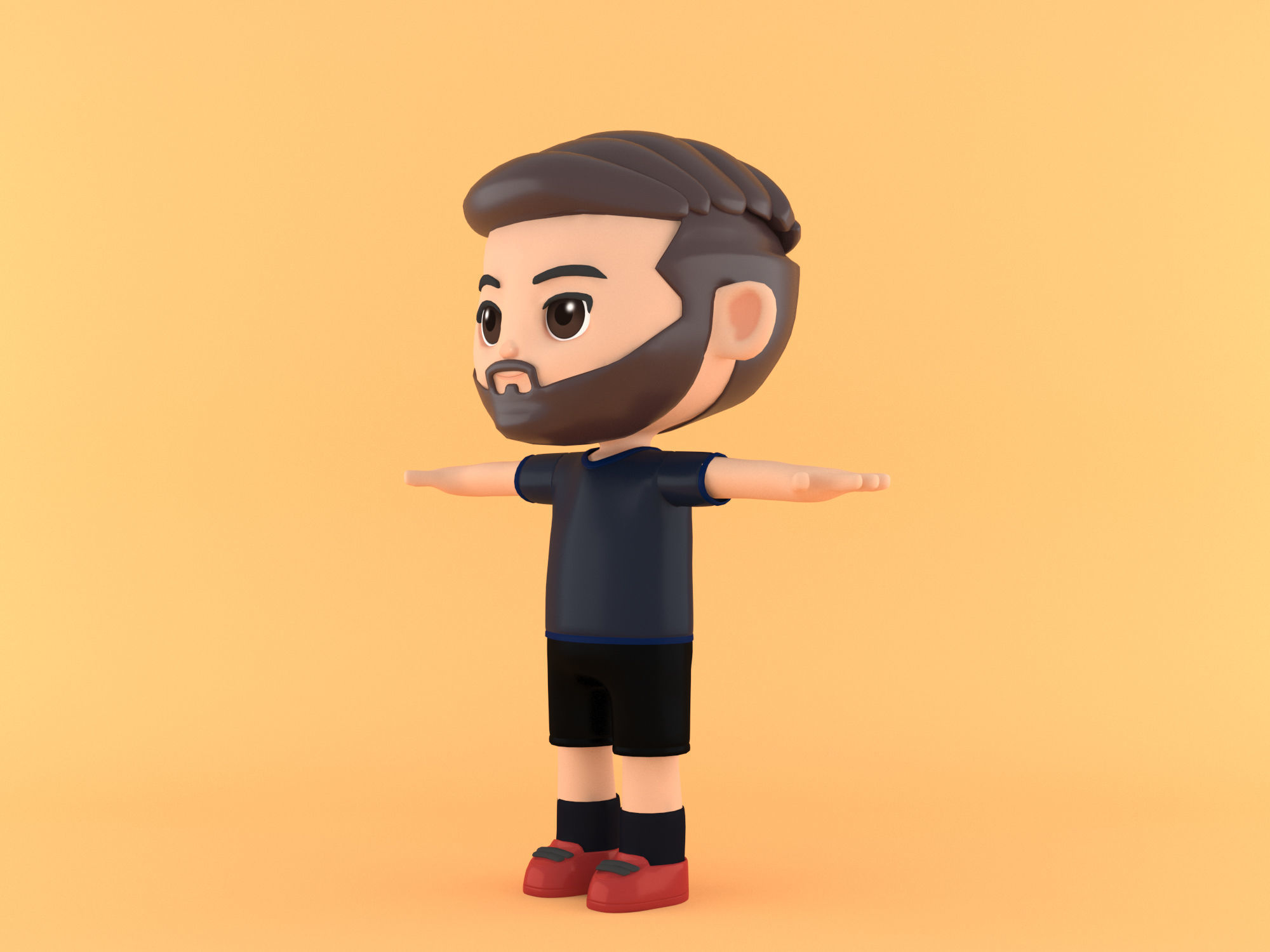 character footballer 3d model 3D model | CGTrader
