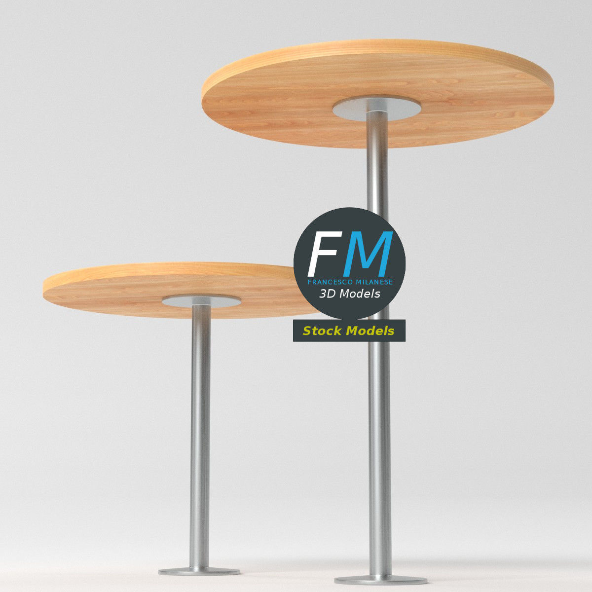 Round standing tables 3D model | CGTrader