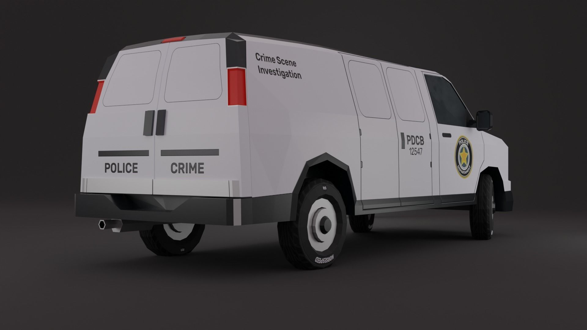 Police Crime Investigation Van Low-poly 3D Model 3D model rigged | CGTrader