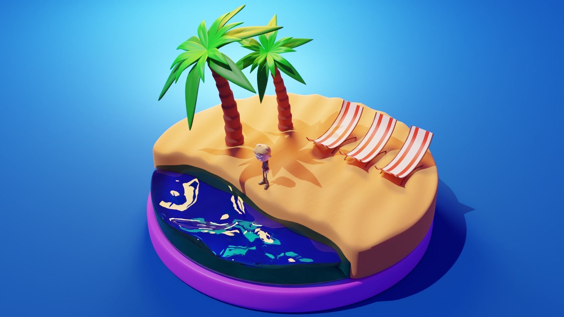 3D model Animata Beautiful Beach VR / AR / low-poly | CGTrader