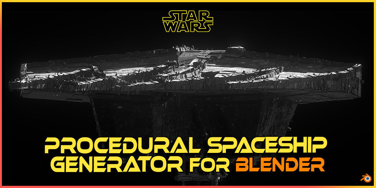 3D model Procedural Starship Spaceship Generator VR / AR / low-poly ...