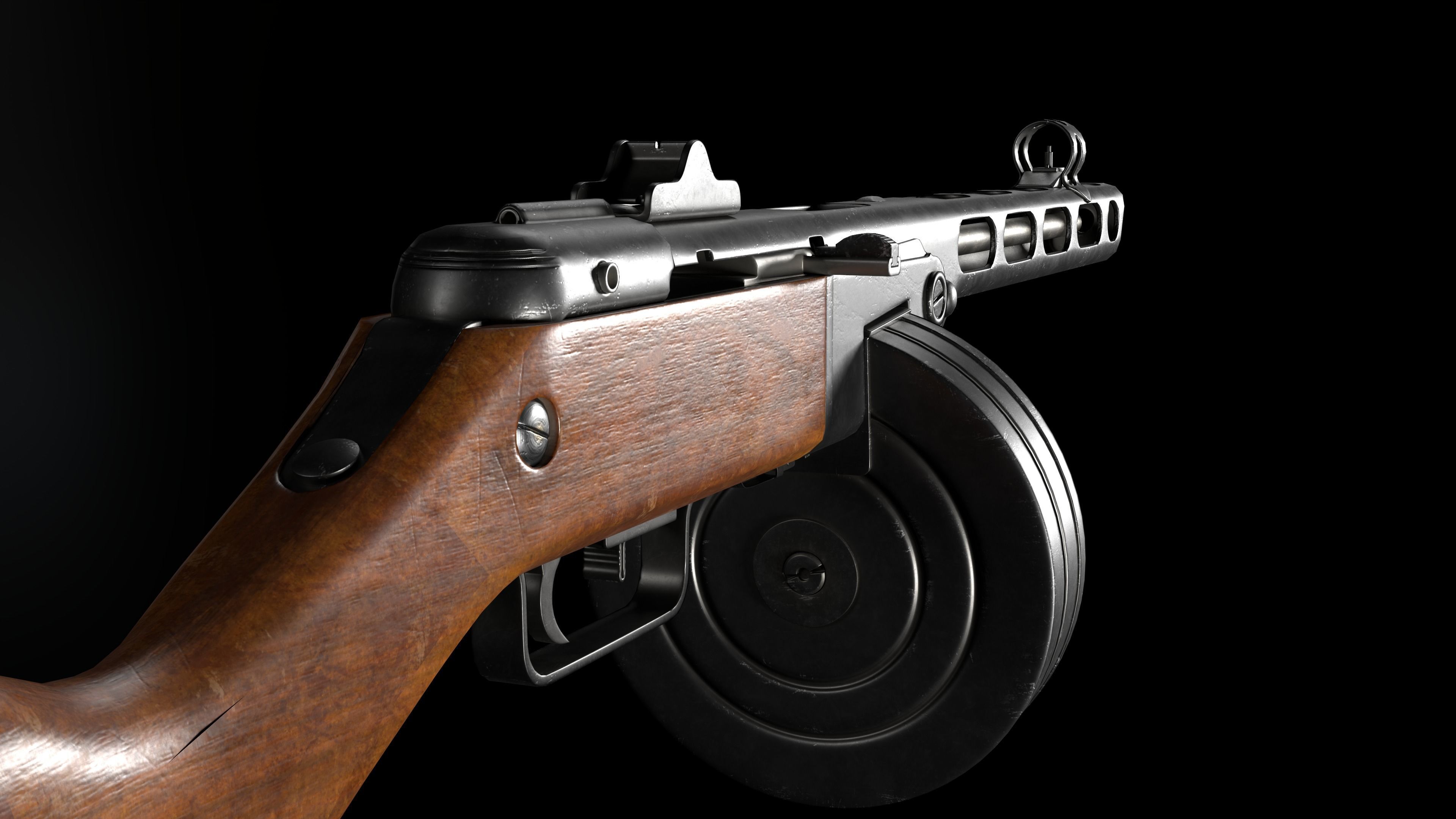3D model PPSH-41 Submachine Gun VR / AR / low-poly | CGTrader