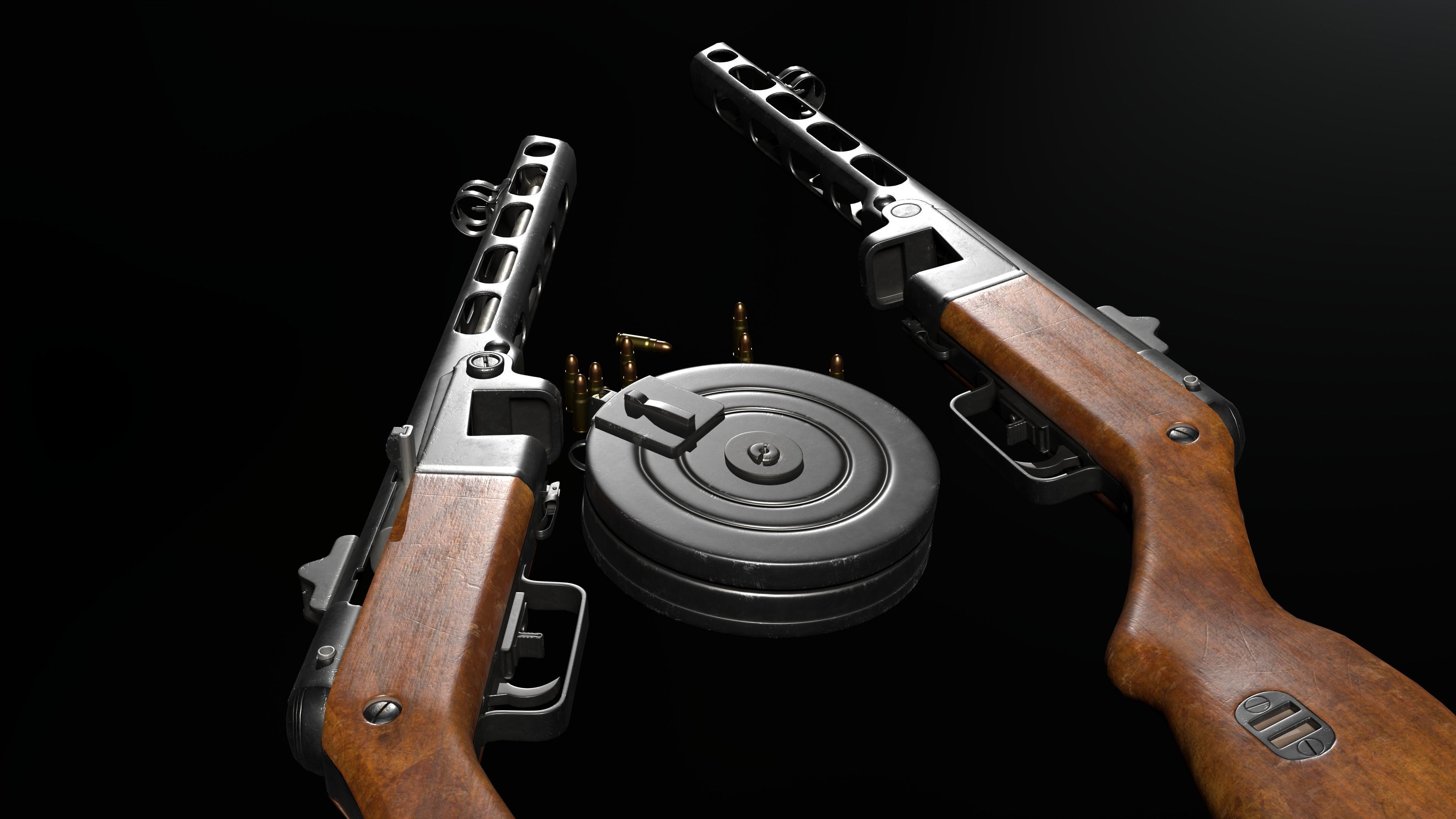 3D model PPSH-41 Submachine Gun VR / AR / low-poly | CGTrader
