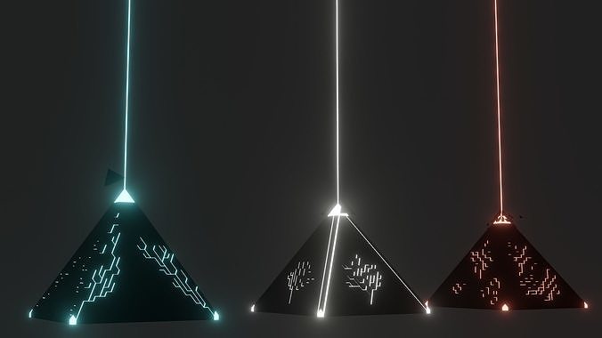 Light beam pyramids 3D model | CGTrader