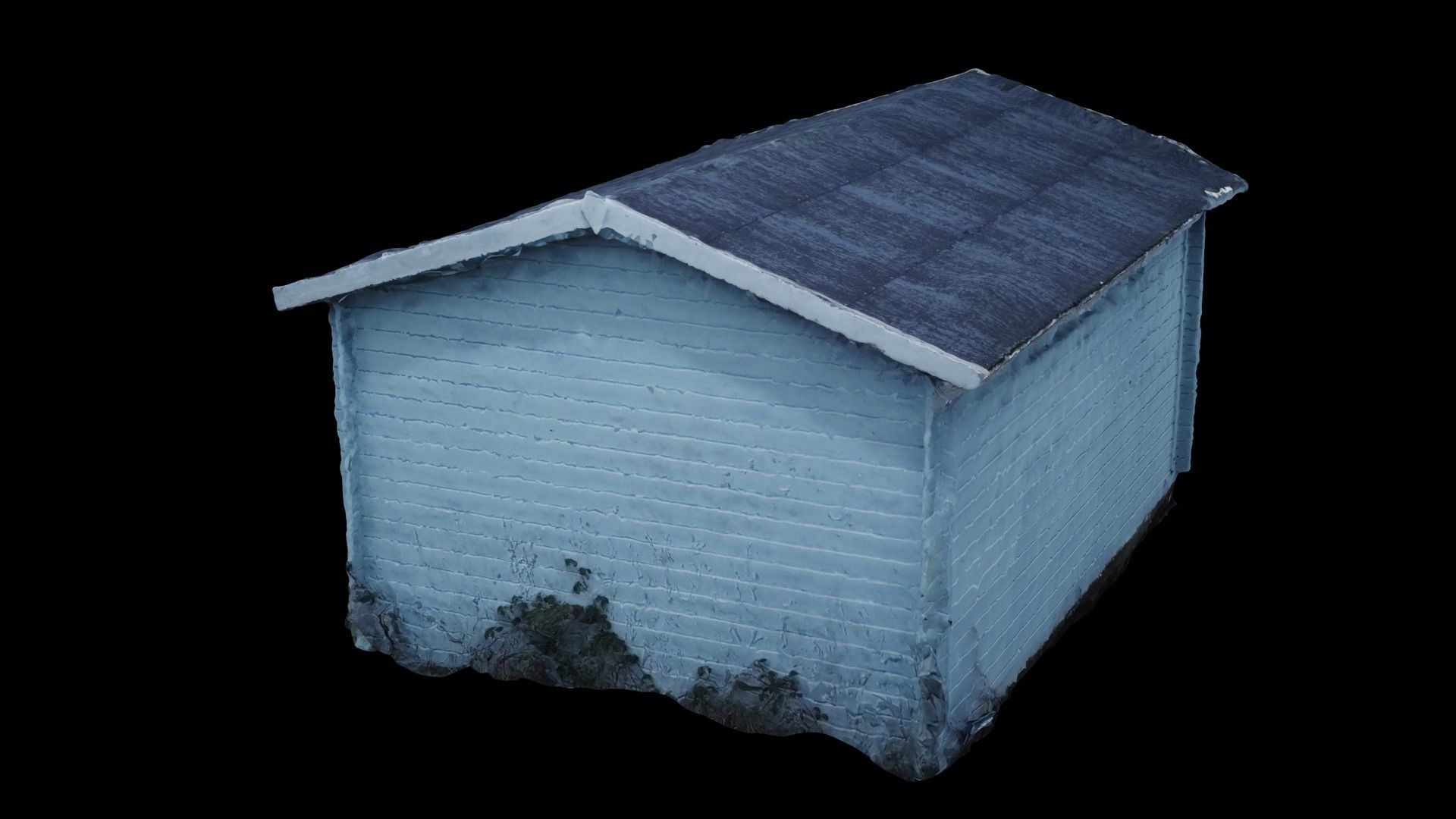3D model 4K Realistic Wooden Blue Shed Photoscan VR / AR / low-poly ...