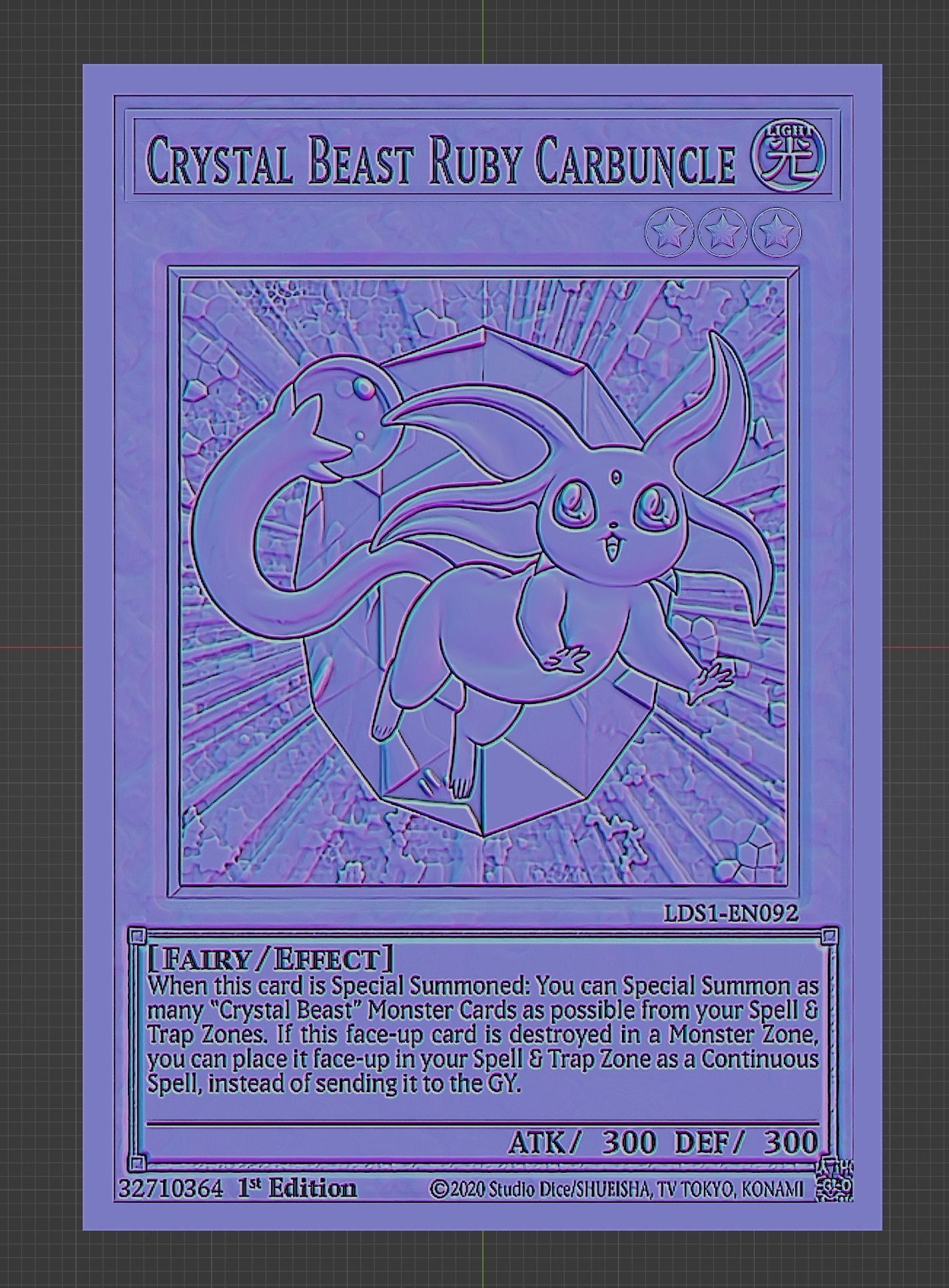 crystal beast ruby carbuncle - yugioh 3D model 3D printable | CGTrader