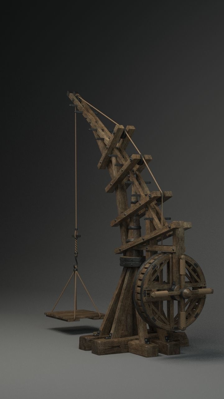 Old Wood Crane 3D model | CGTrader