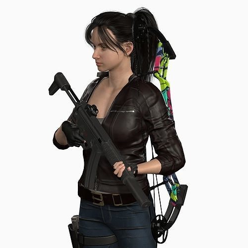 Survivor girl 3D model rigged | CGTrader
