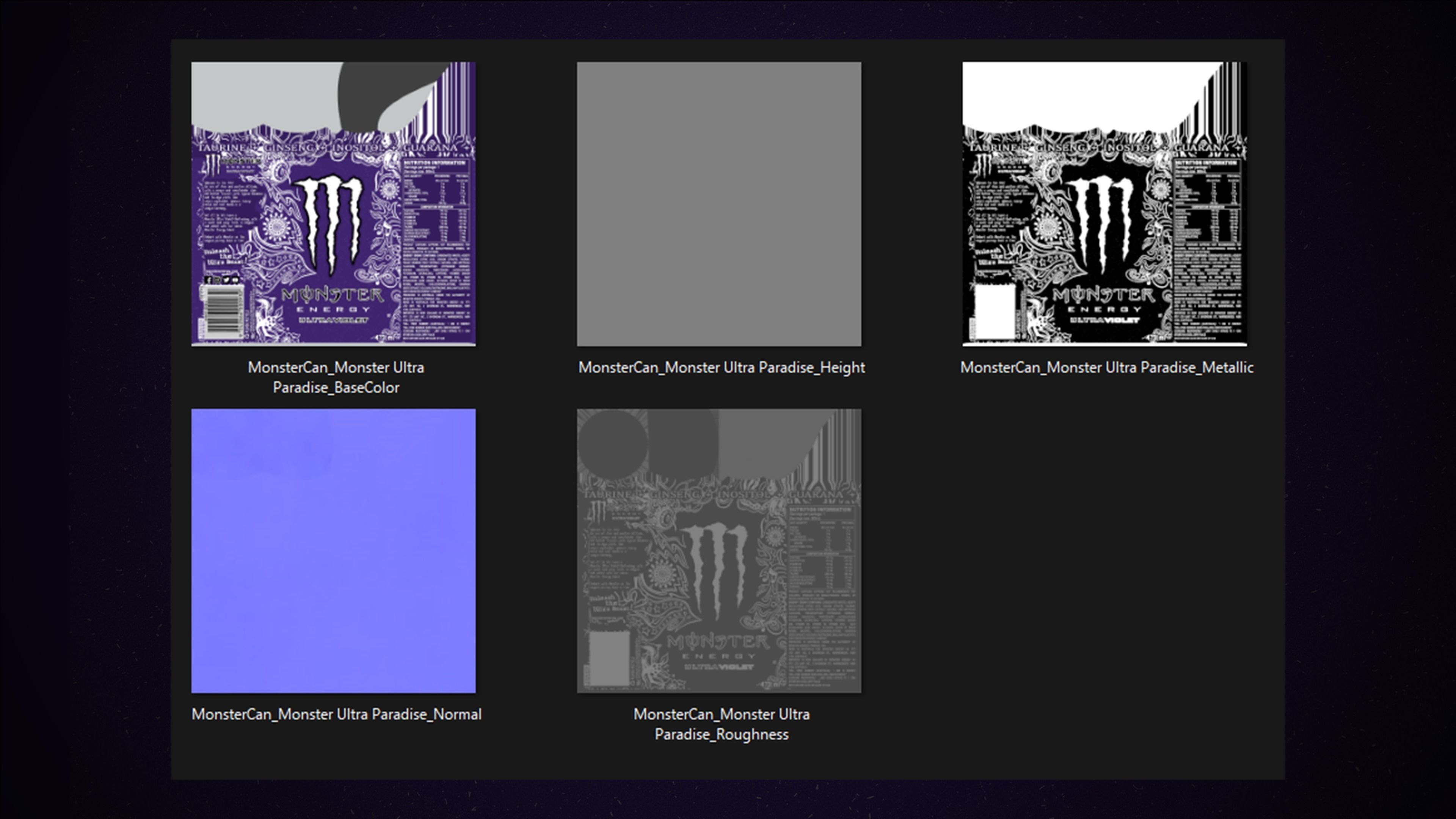 Monster energy Ultra Violet 3D Model PBR 3D model 3D model 3D model ...