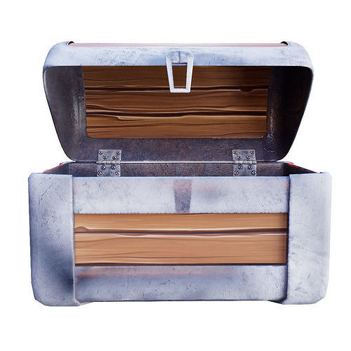 Chest with painted texture free 3D model | CGTrader