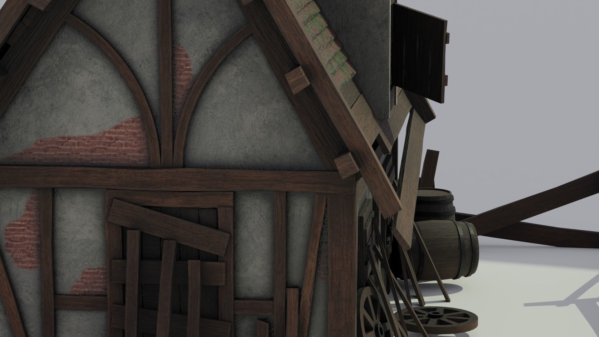Broken Medieval House 3D model | CGTrader