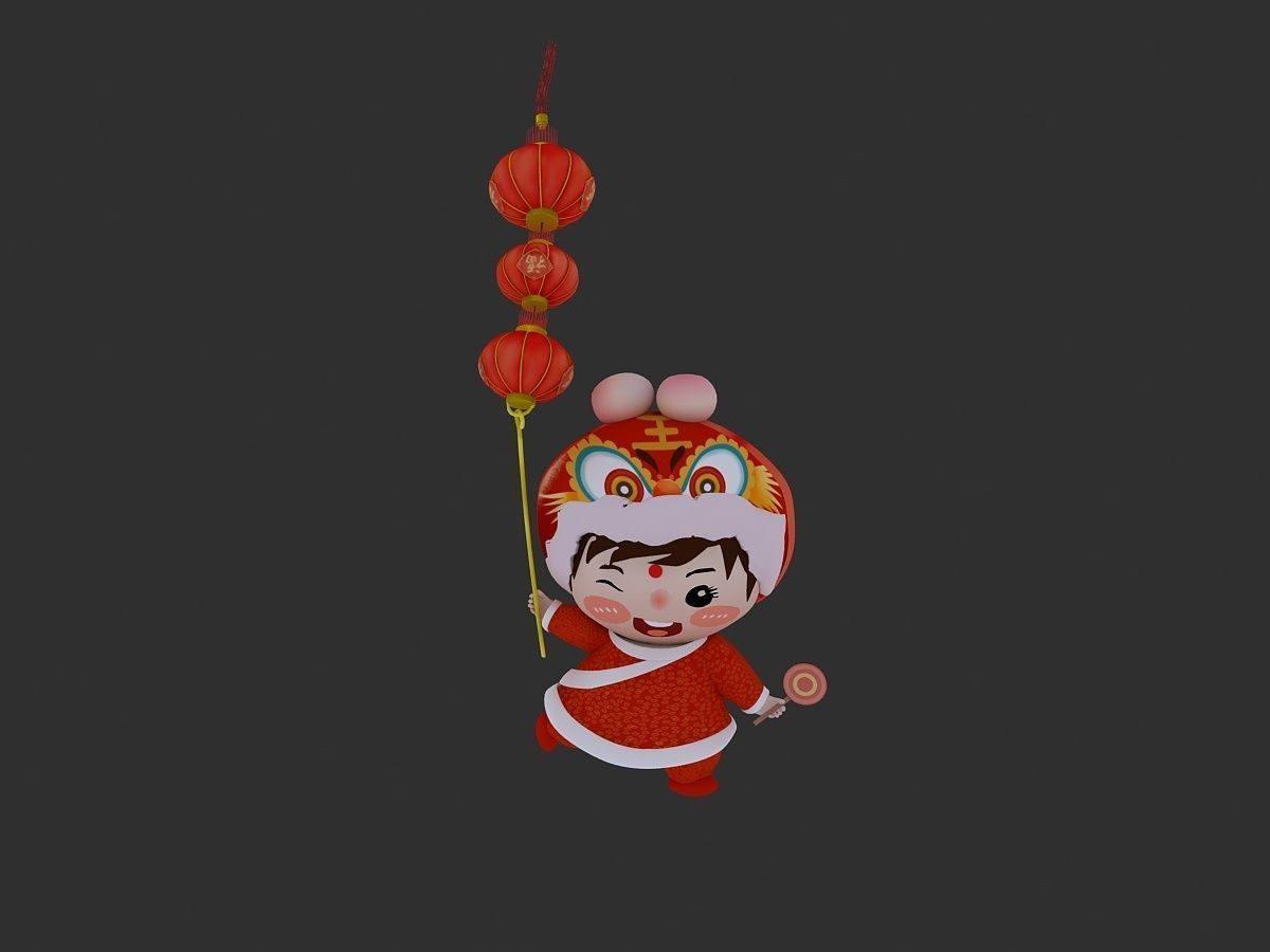 China style Chinese doll Fuwa 3D model | CGTrader