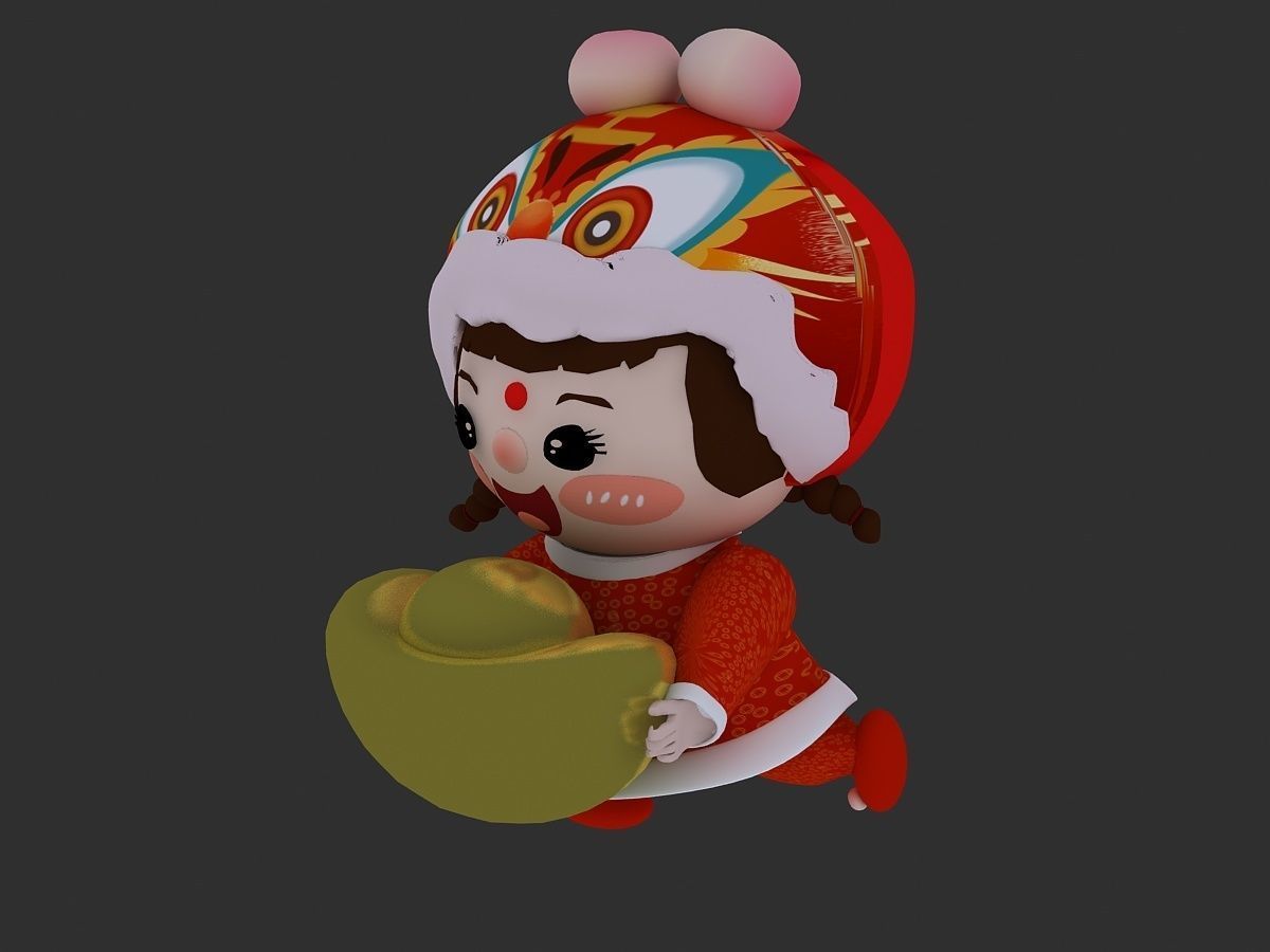 China style Chinese doll Fuwa 3D model | CGTrader