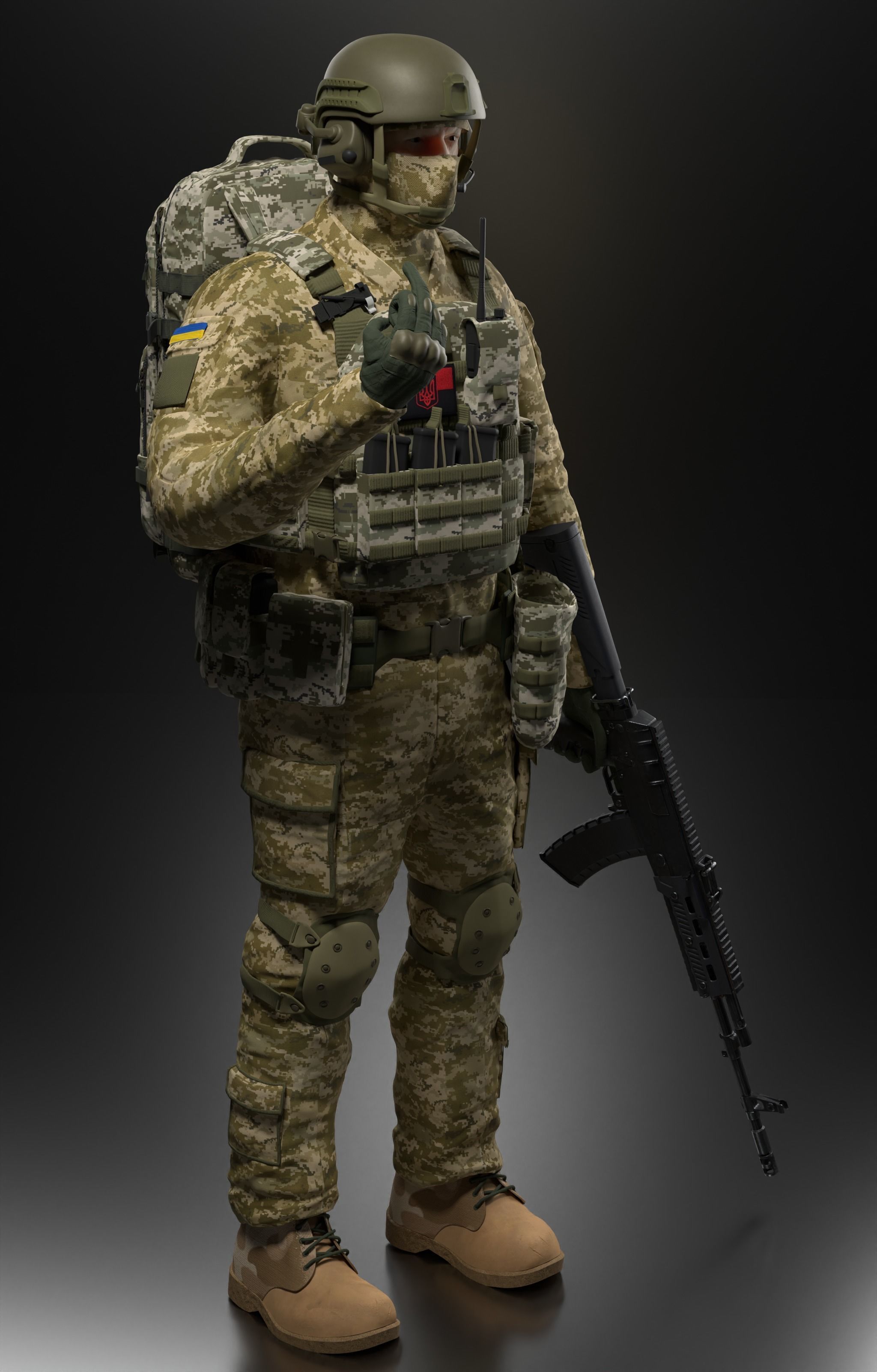 Ukrainian soldier 3D model | CGTrader