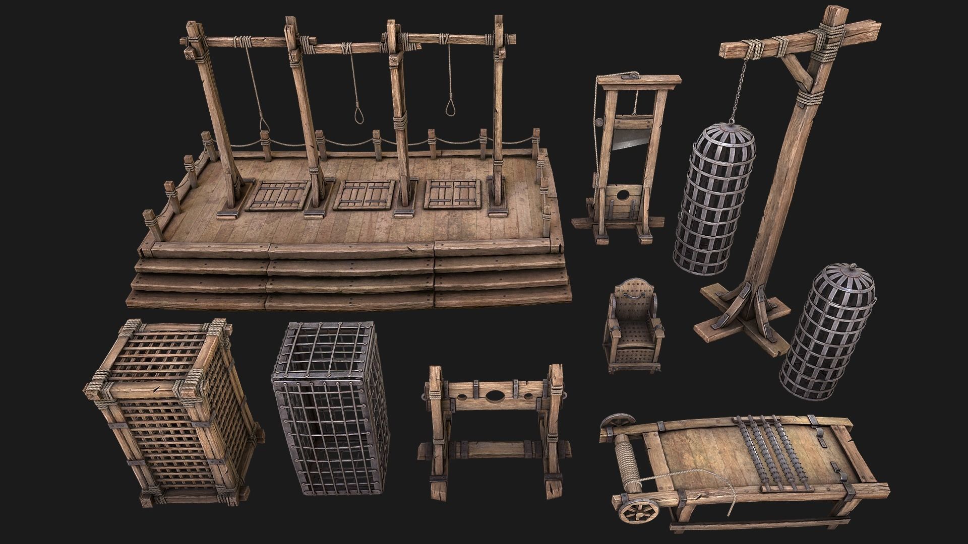3D model Medieval Prison Constructor Torture Room VR / AR / low-poly ...