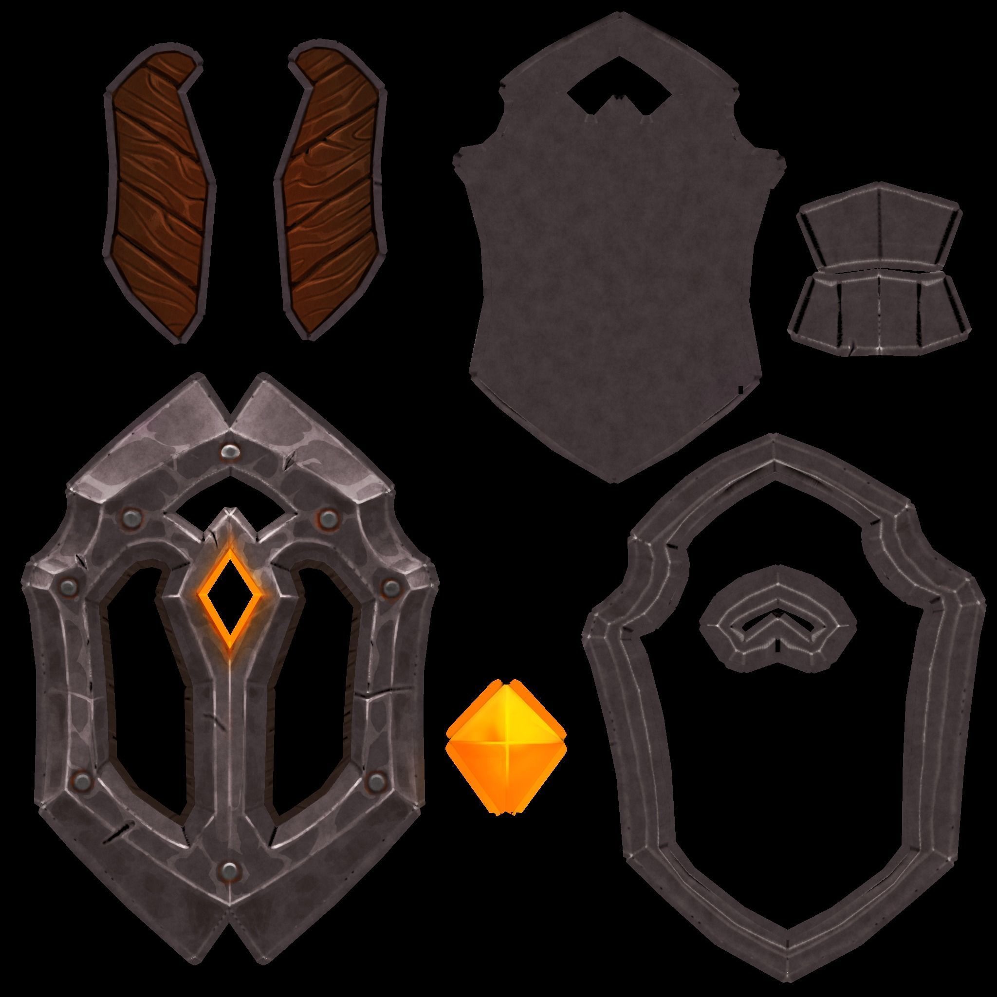 3D model Stylized Shield Weapon Low Poly Game Ready 3D model VR / AR ...