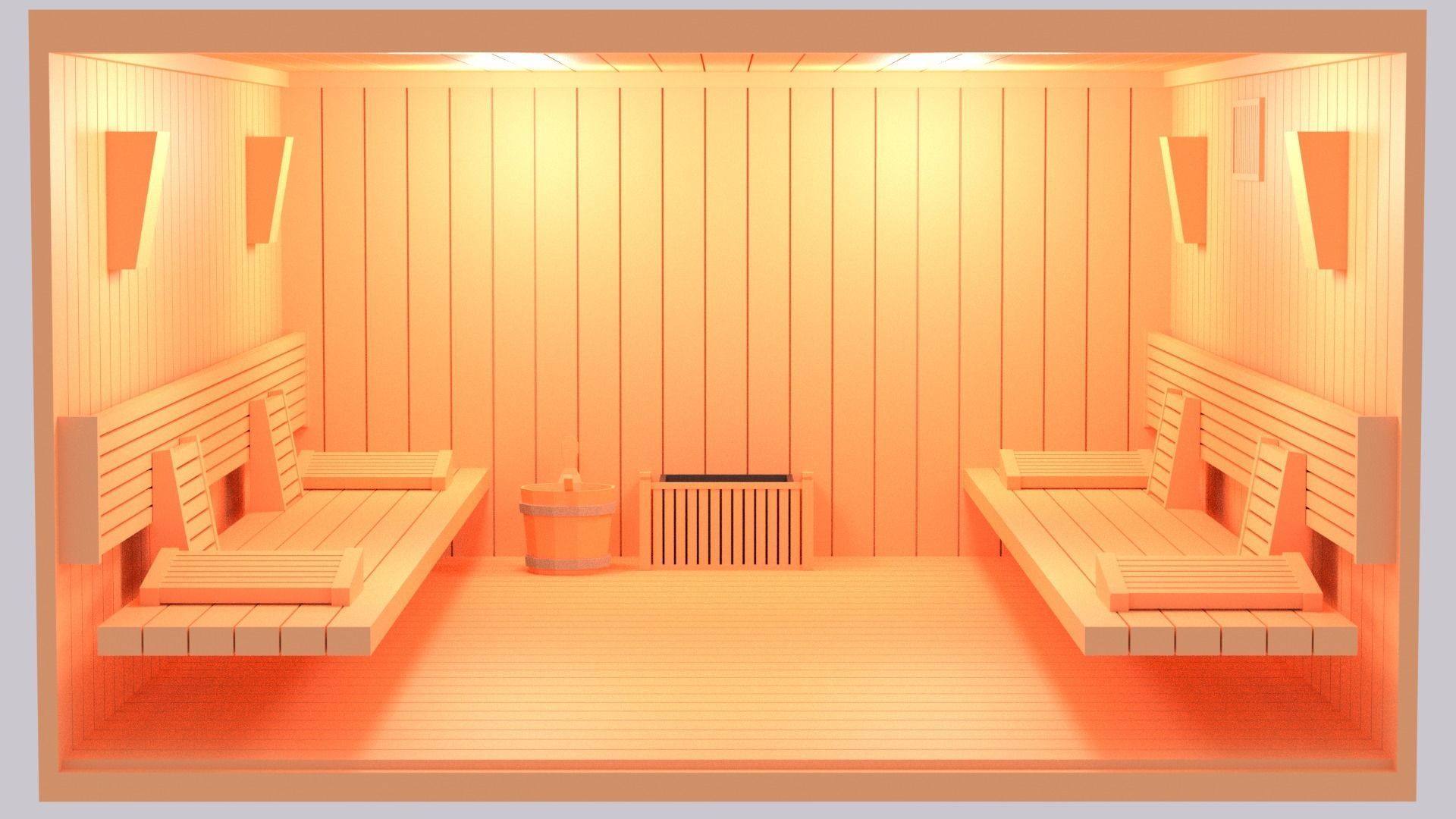 3D model Cartoon Sauna Room Interior VR / AR / low-poly | CGTrader