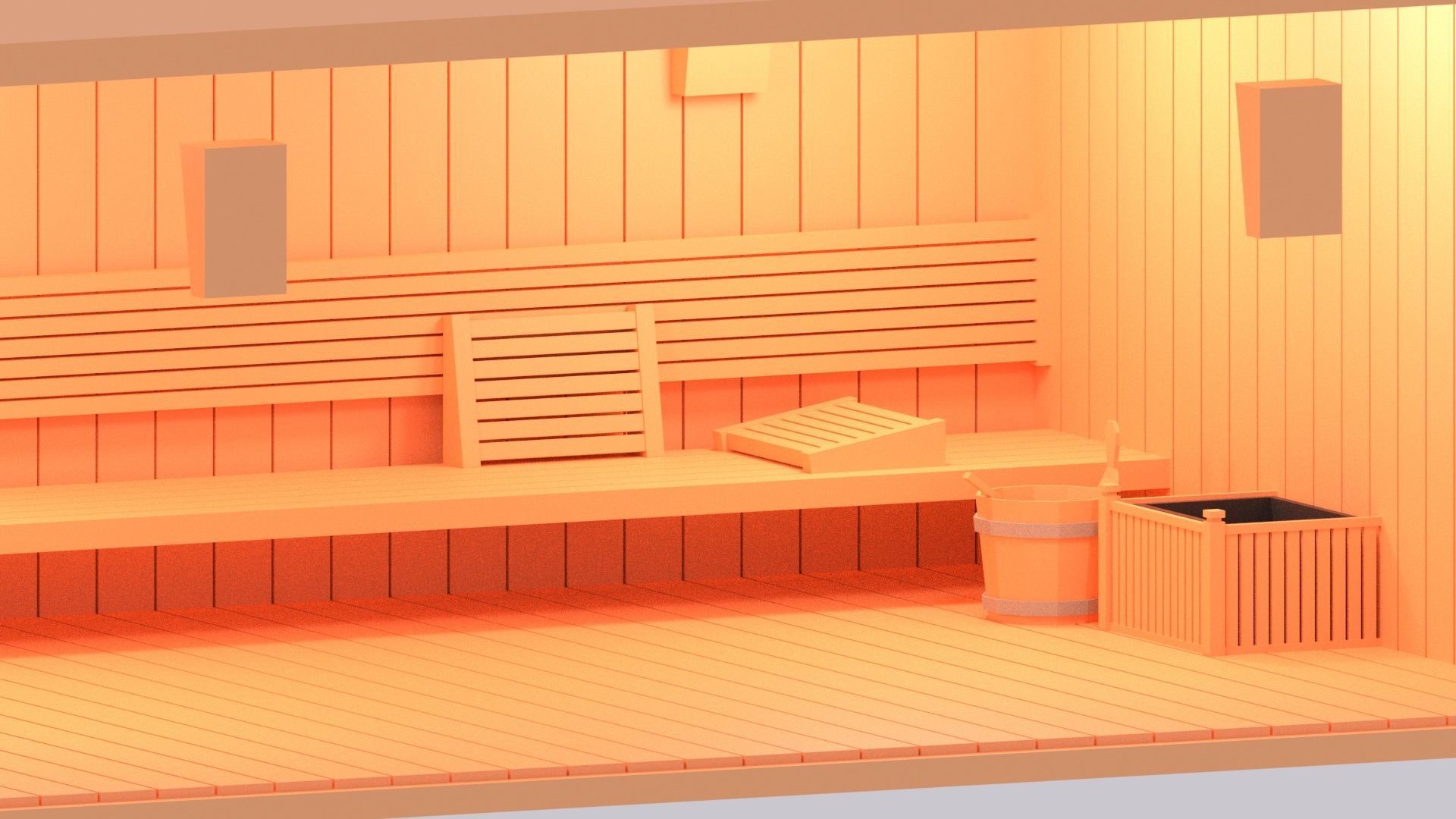 3D model Cartoon Sauna Room Interior VR / AR / low-poly | CGTrader
