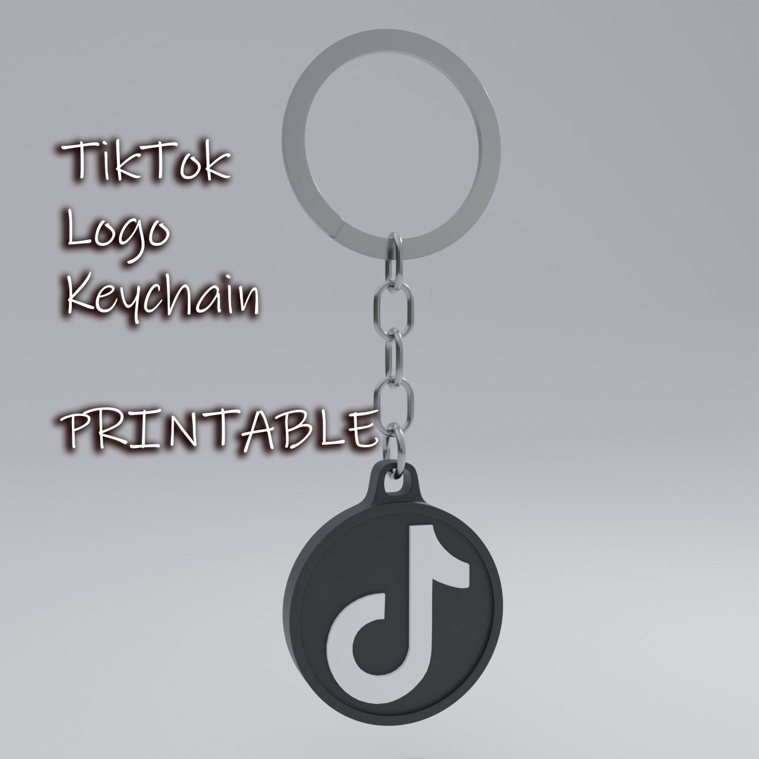 TikTok logo keychain for print 3D model 3D printable | CGTrader