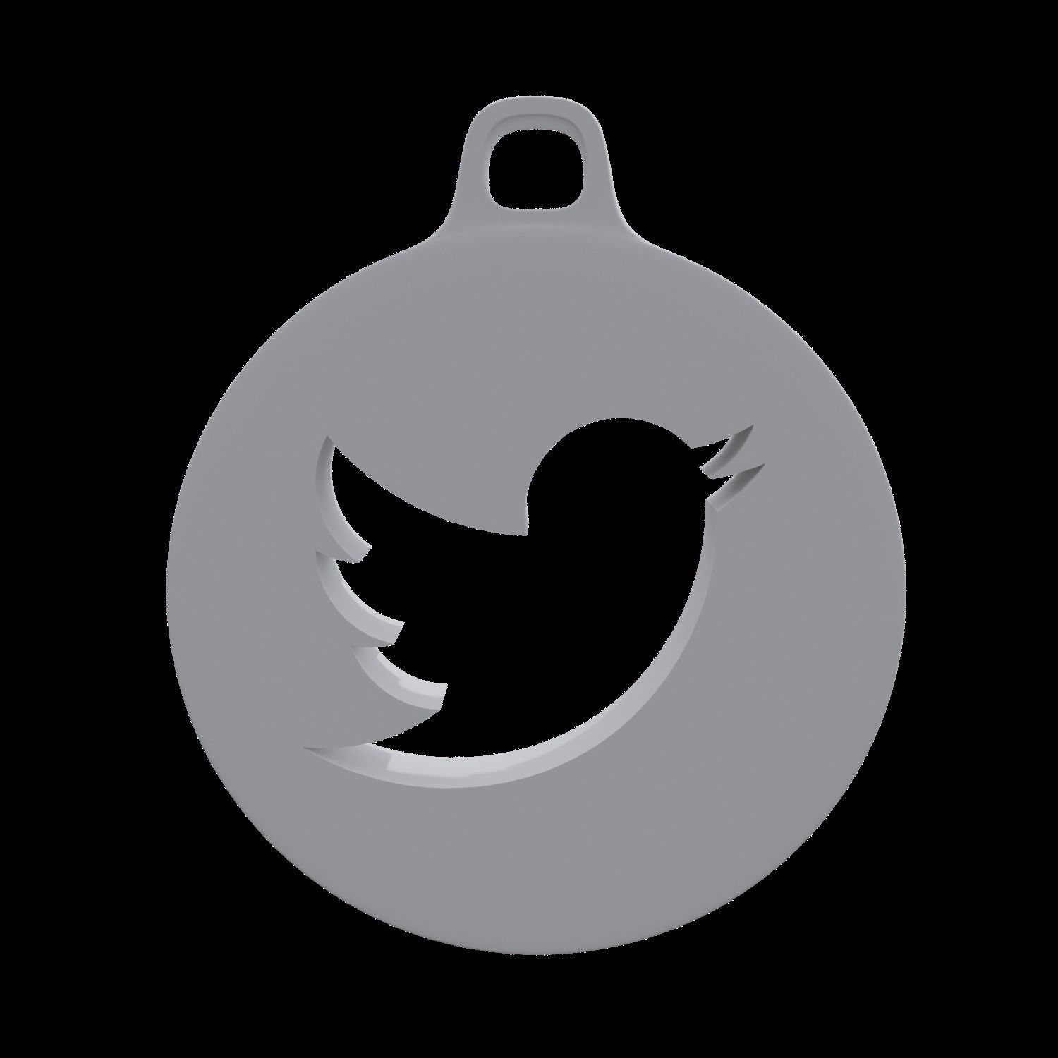 Twitter logo keychain for Print 3D model 3D printable | CGTrader