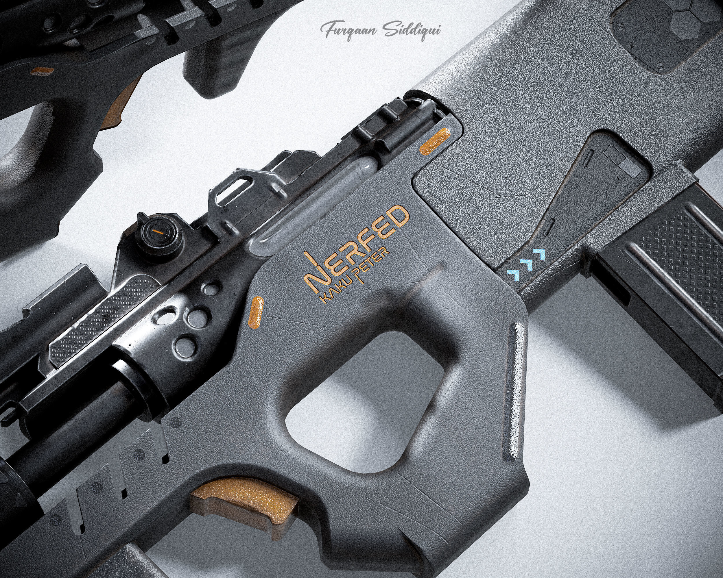 3D model Sci-fi SMG Nerfed Kaku Peter Edition VR / AR / low-poly | CGTrader
