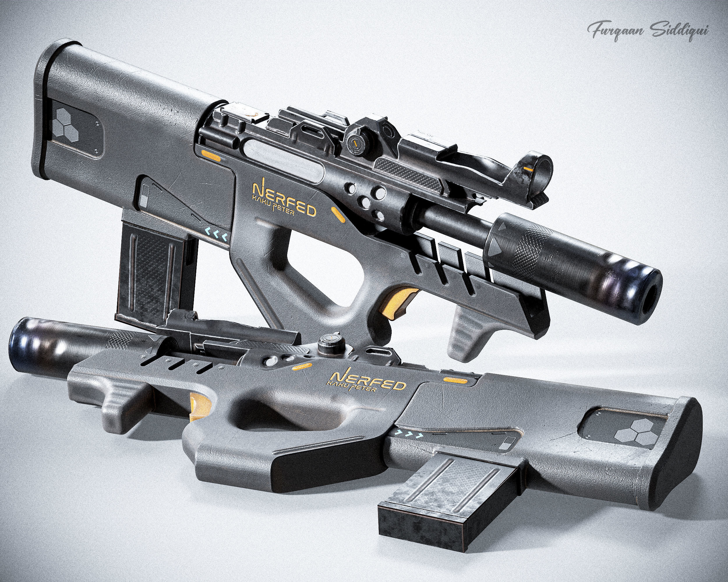 3D model Sci-fi SMG Nerfed Kaku Peter Edition VR / AR / low-poly | CGTrader