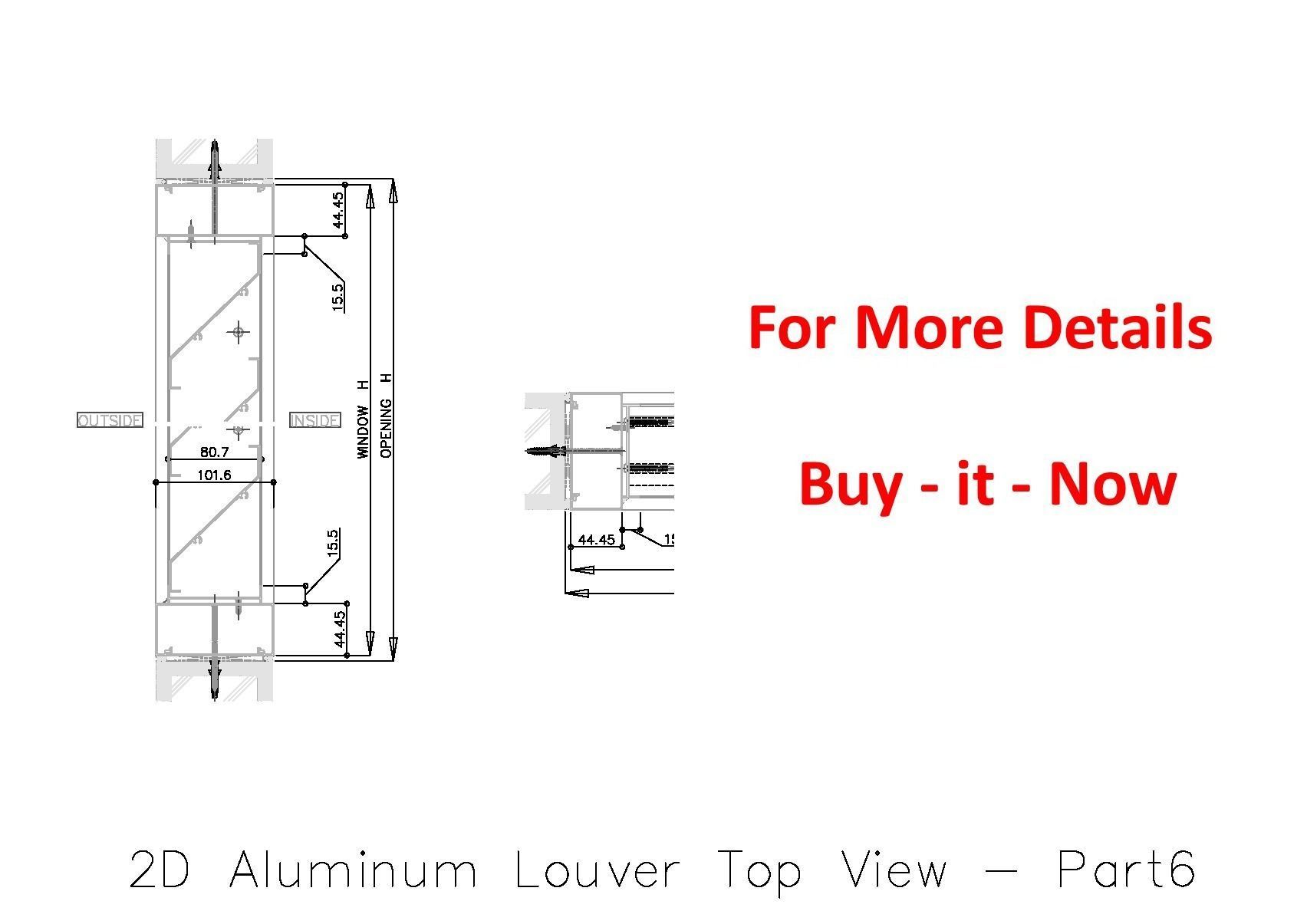 2D Aluminum Louver Top View 3D model | CGTrader