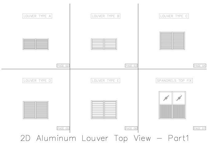 2D Aluminum Louver Top View 3D model | CGTrader