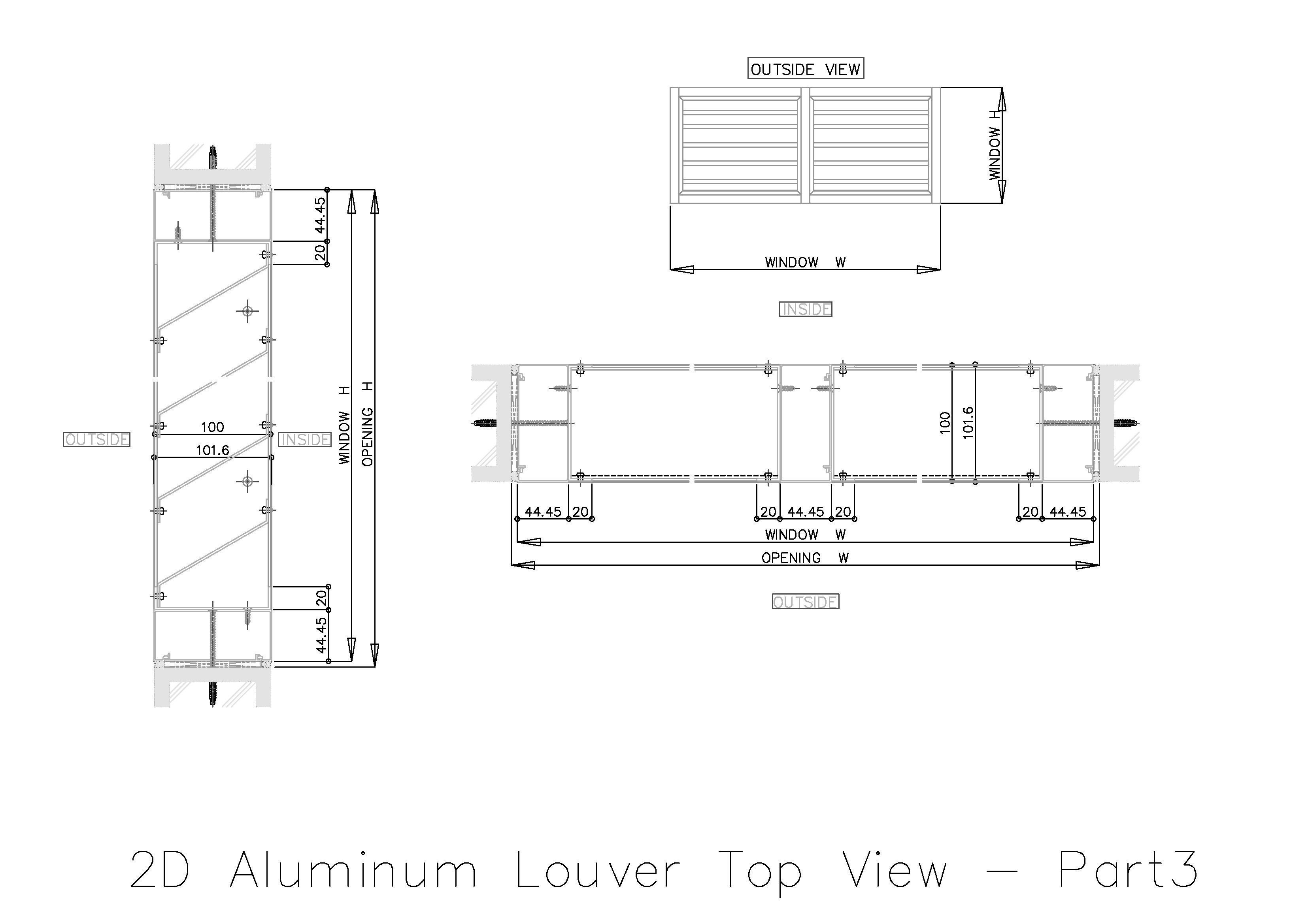 2D Aluminum Louver Top View 3D model | CGTrader