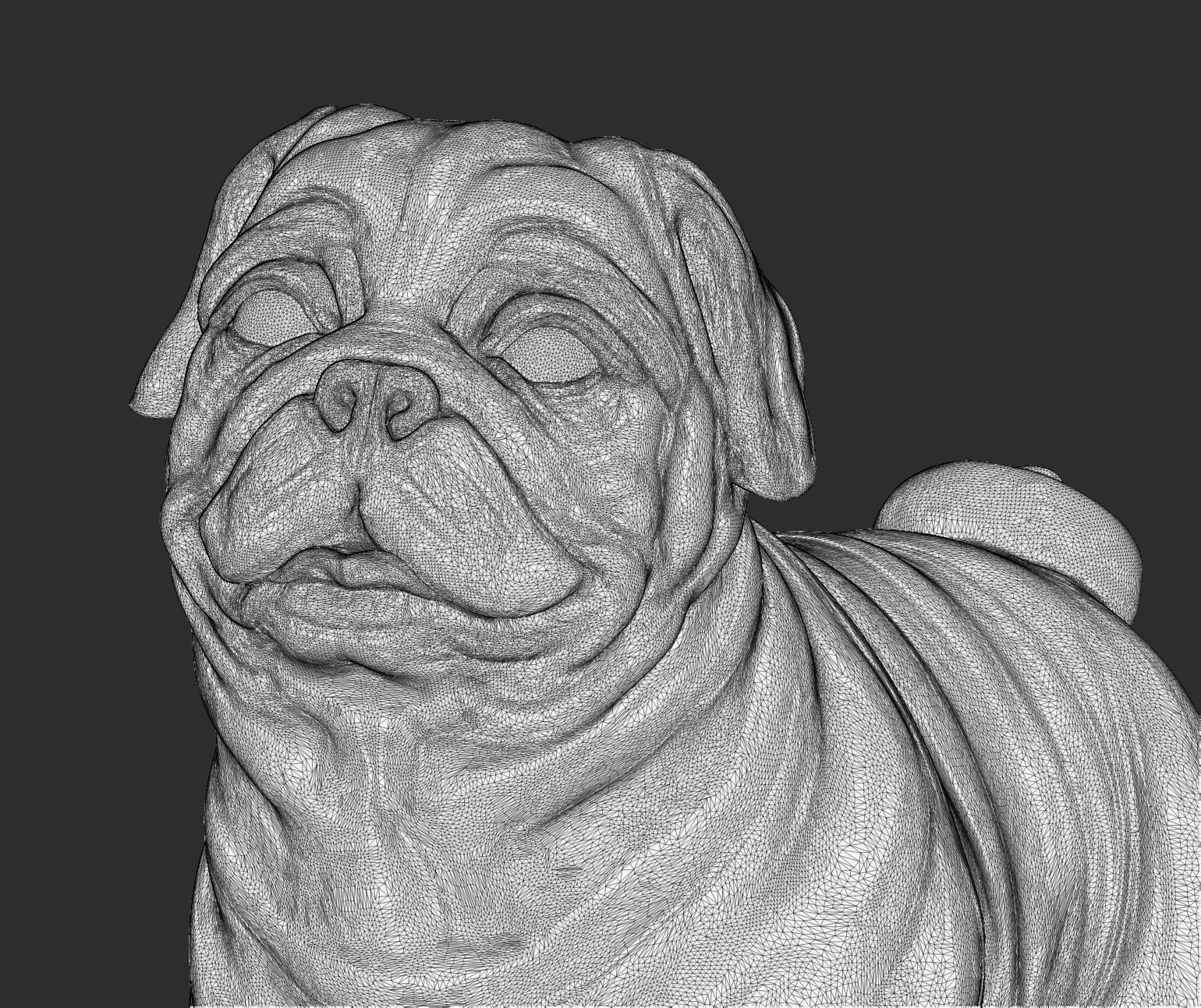 PUG Statue 3D model 3D printable | CGTrader