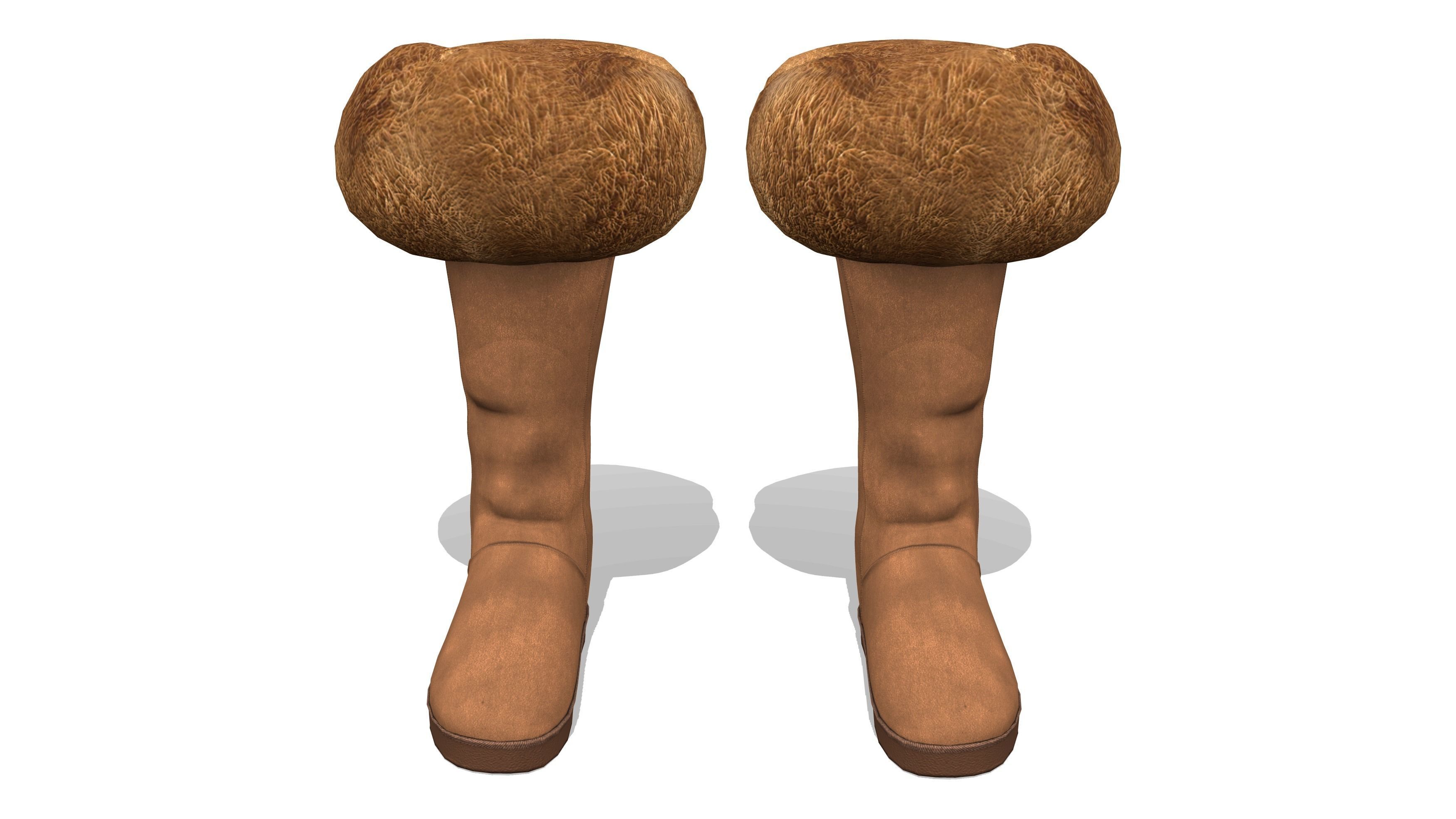 3D model Tall Ugg Boots With Fur Trim VR / AR / low-poly | CGTrader