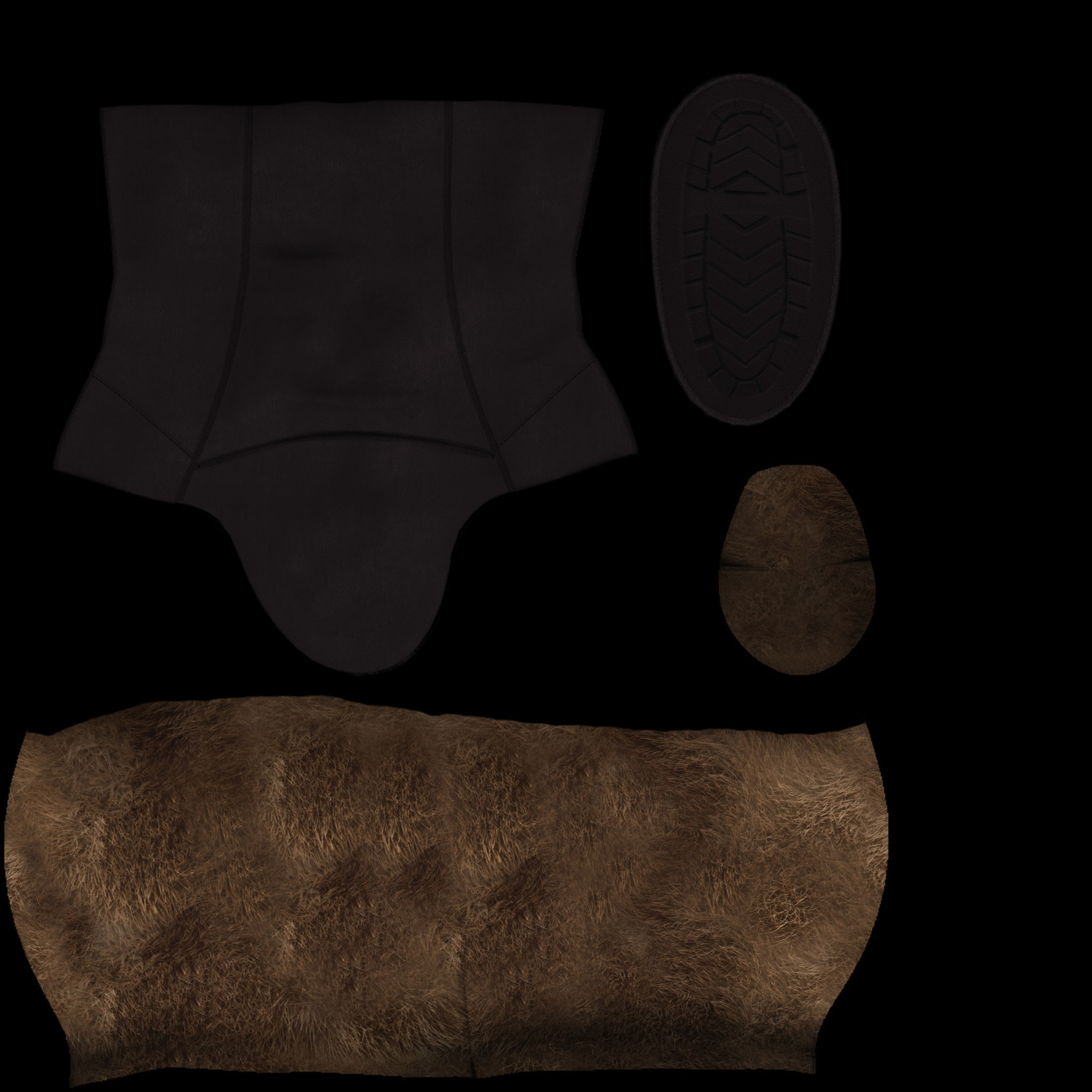 3D model Tall Ugg Boots With Fur Trim VR / AR / low-poly | CGTrader