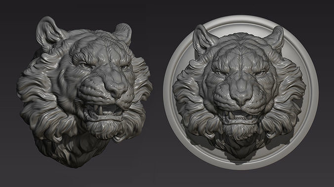 Tiger head shaggy 3D model 3D printable | CGTrader