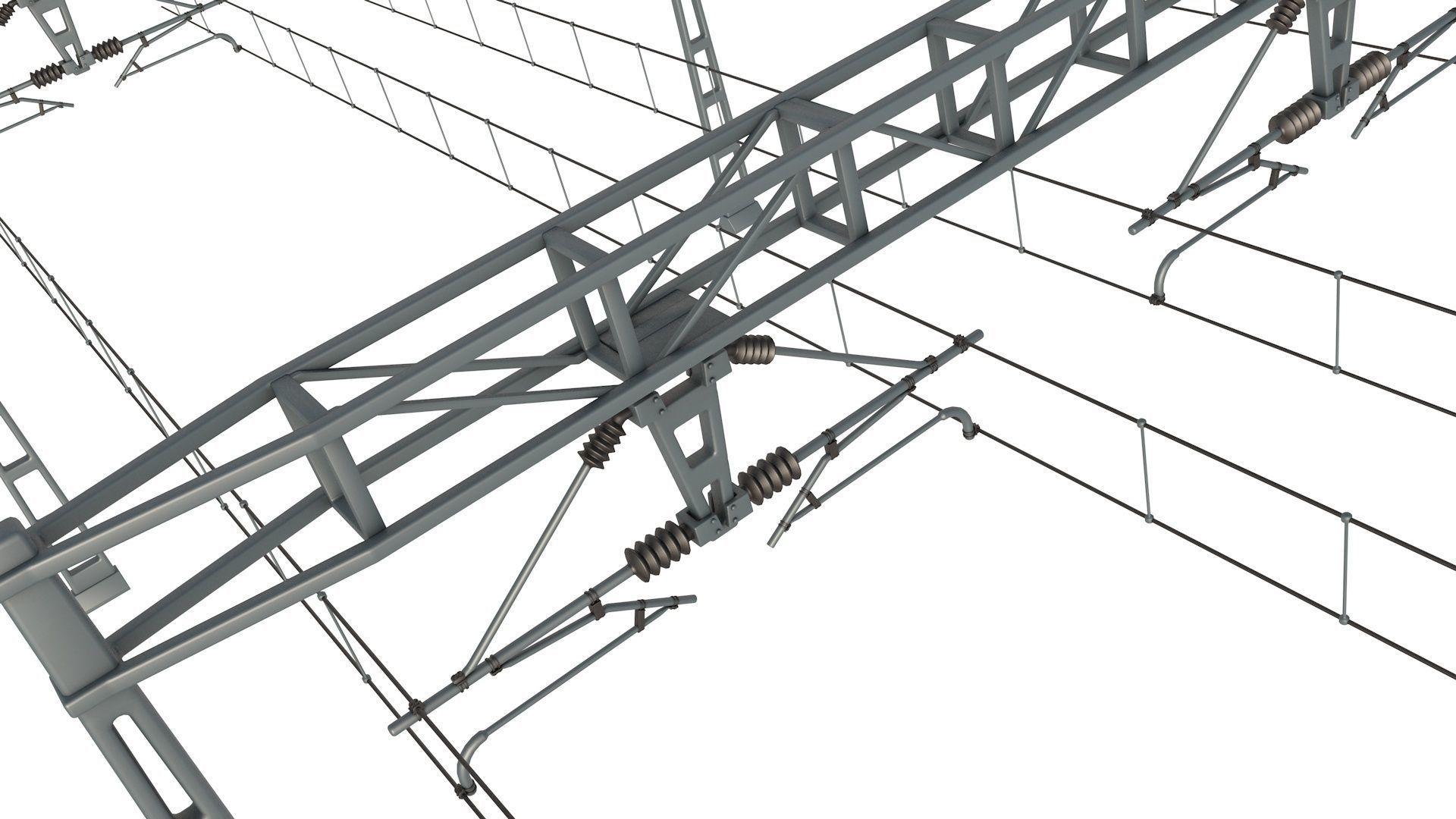 Modular Railway Catenary 3D model | CGTrader