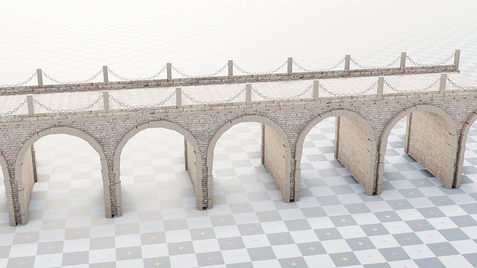 geometry nodes procedural medieval bridge generator 3D model | CGTrader