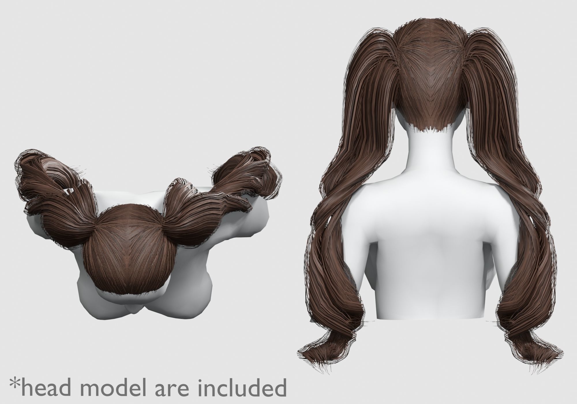 3D model Thick Pigtails Hairstyle V16772 VR / AR / low-poly | CGTrader