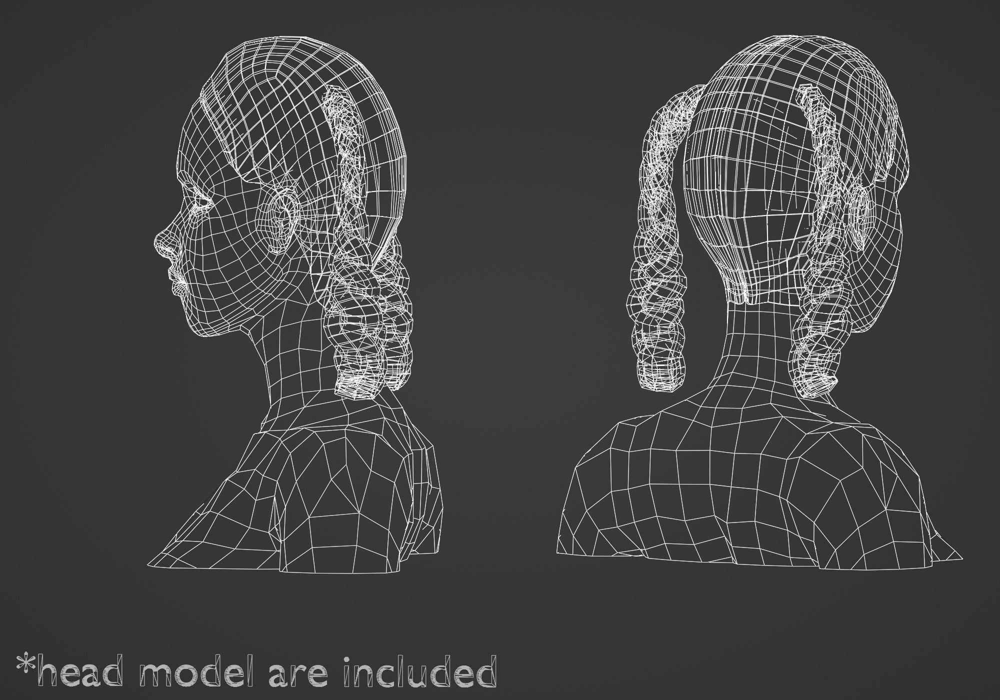 3D model Braids Pigtails Hairstyle V8748 VR / AR / low-poly | CGTrader