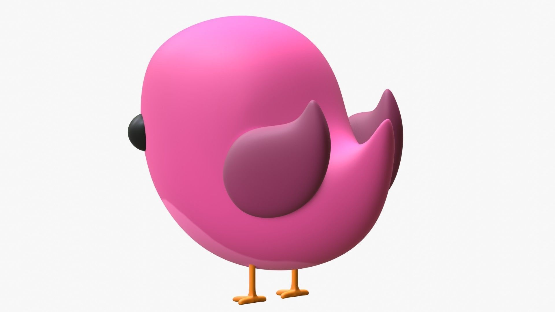 3D model Cartoon Pink Birdie VR / AR / low-poly | CGTrader