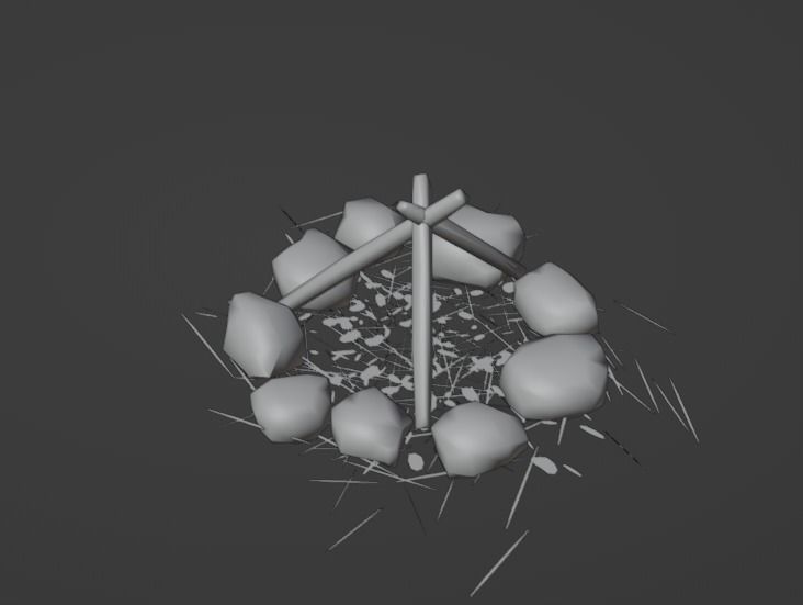 3D model Unlit Survival Firepit Game Ready VR / AR / low-poly | CGTrader