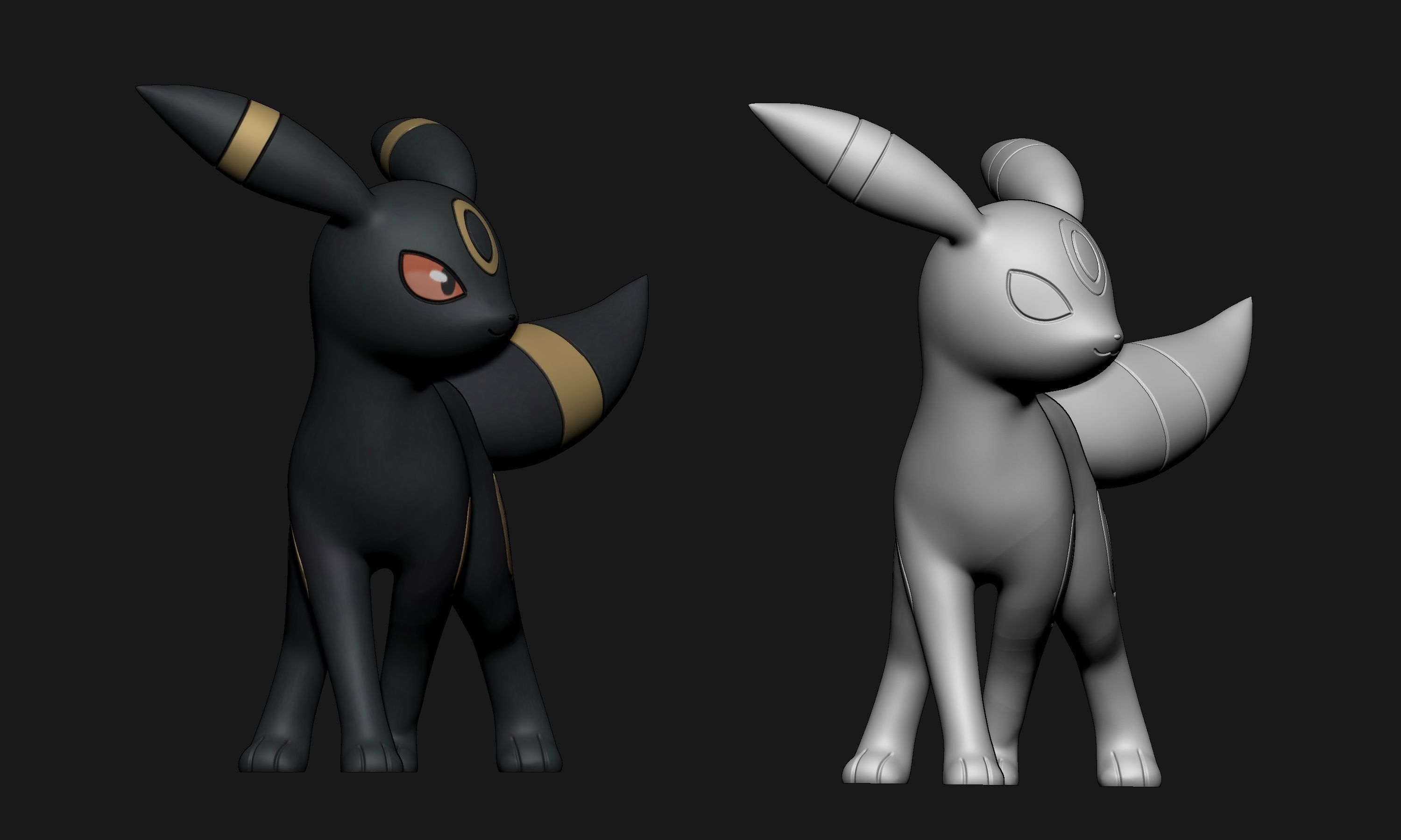 Pokemon - Umbreon New Version 3D model 3D printable | CGTrader