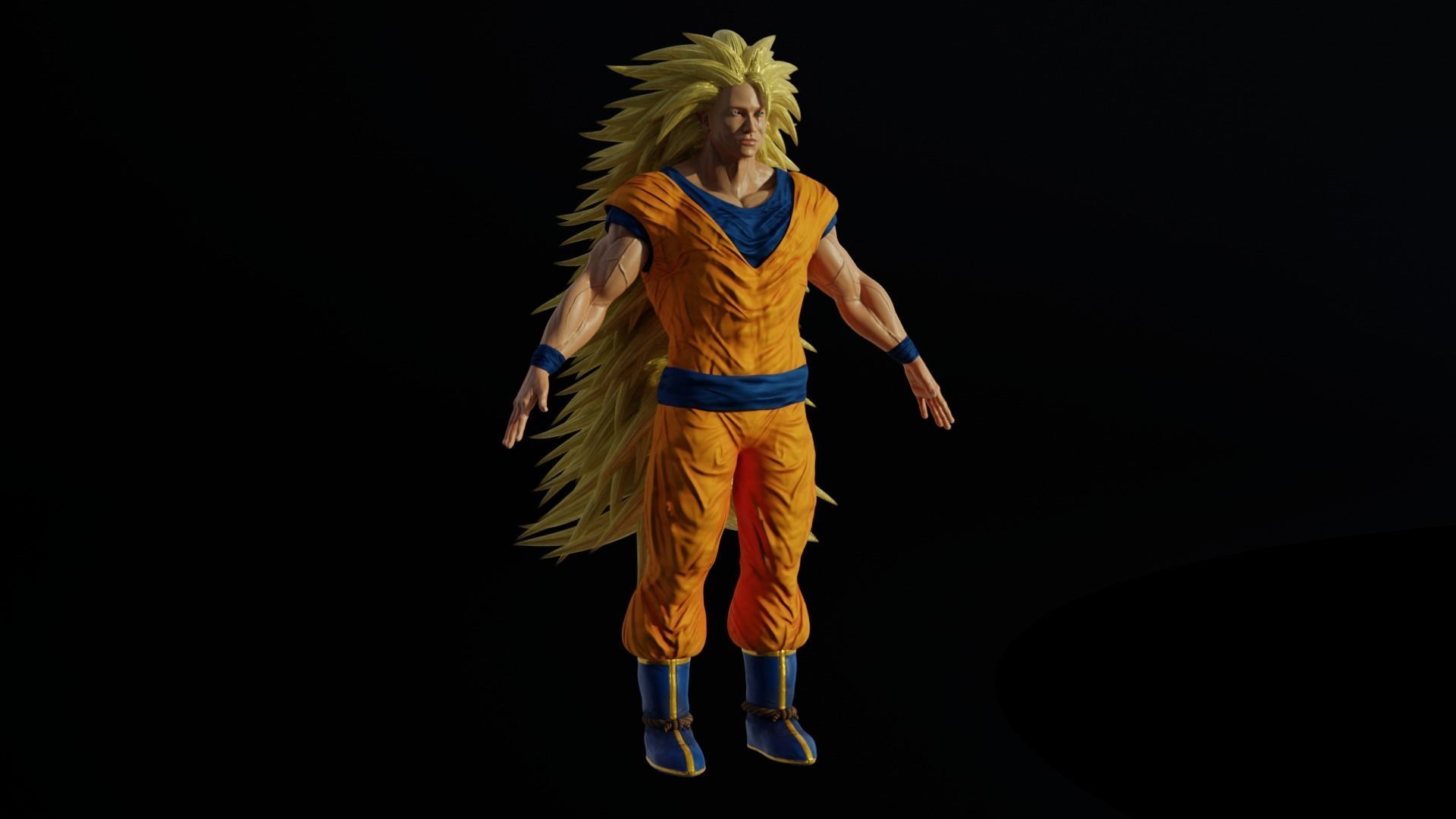 3D model Goku Super Saiyan 3 VR / AR / low-poly | CGTrader