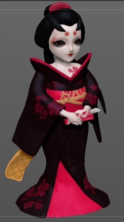 geisha chibi ver 3D model 3D printable | CGTrader