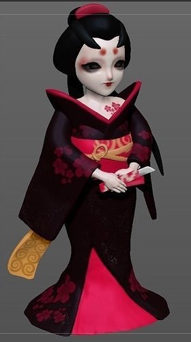 geisha chibi ver 3D model 3D printable | CGTrader