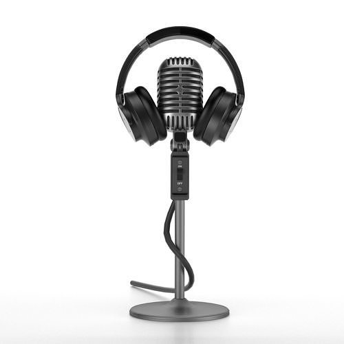 Microphone stand and headphones 3D model for subdivide high poly 3D ...