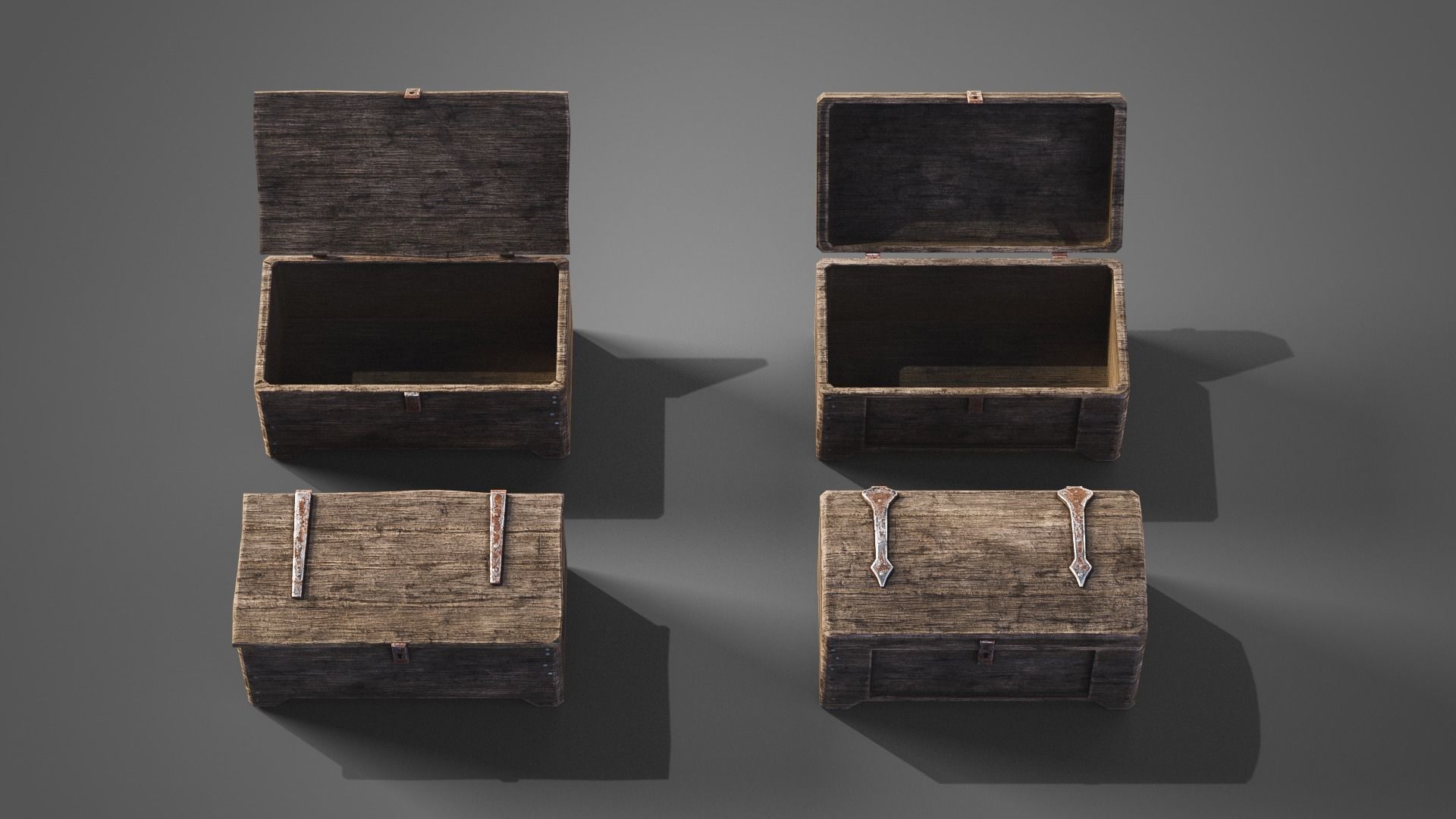 3D model Medieval wooden chests VR / AR / low-poly | CGTrader
