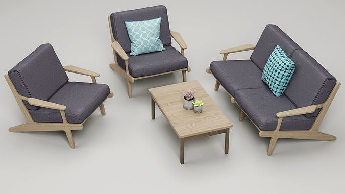 3D model Realistic Lounge Set VR / AR / low-poly | CGTrader