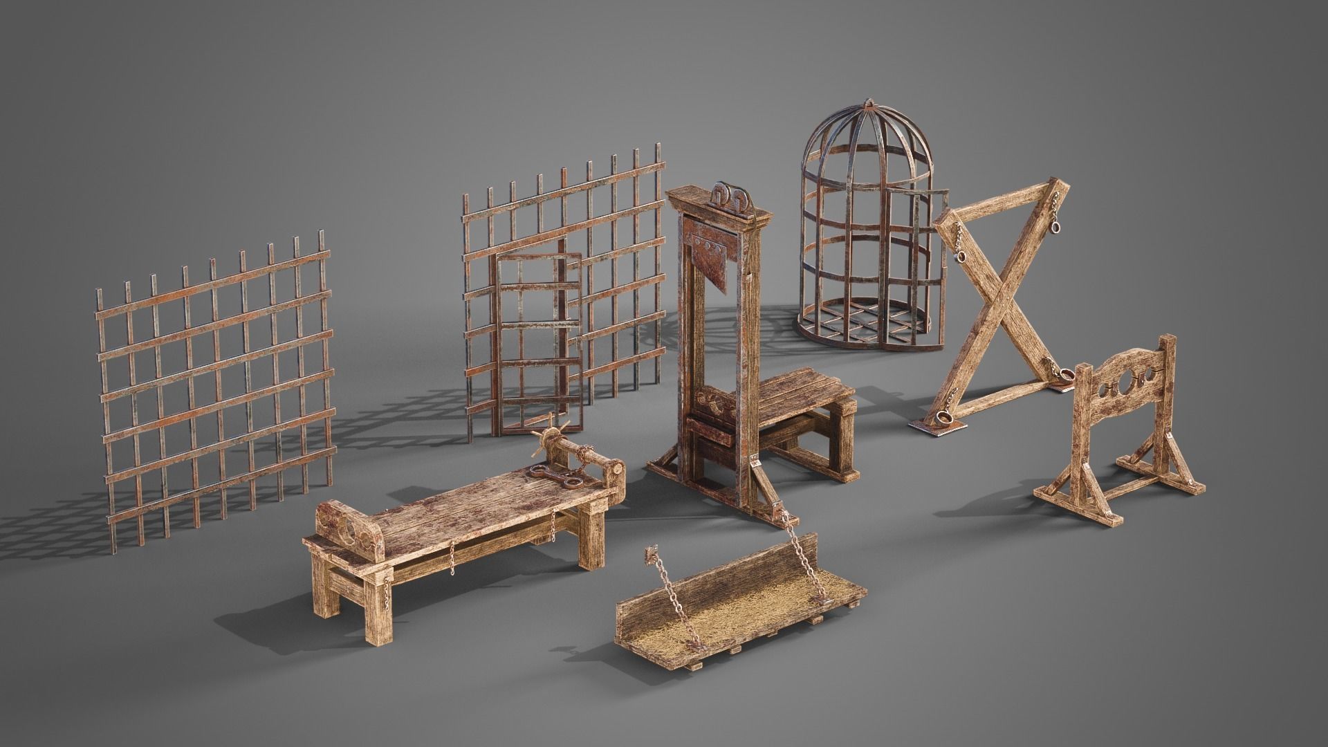 3D model Medieval prison set VR / AR / low-poly | CGTrader