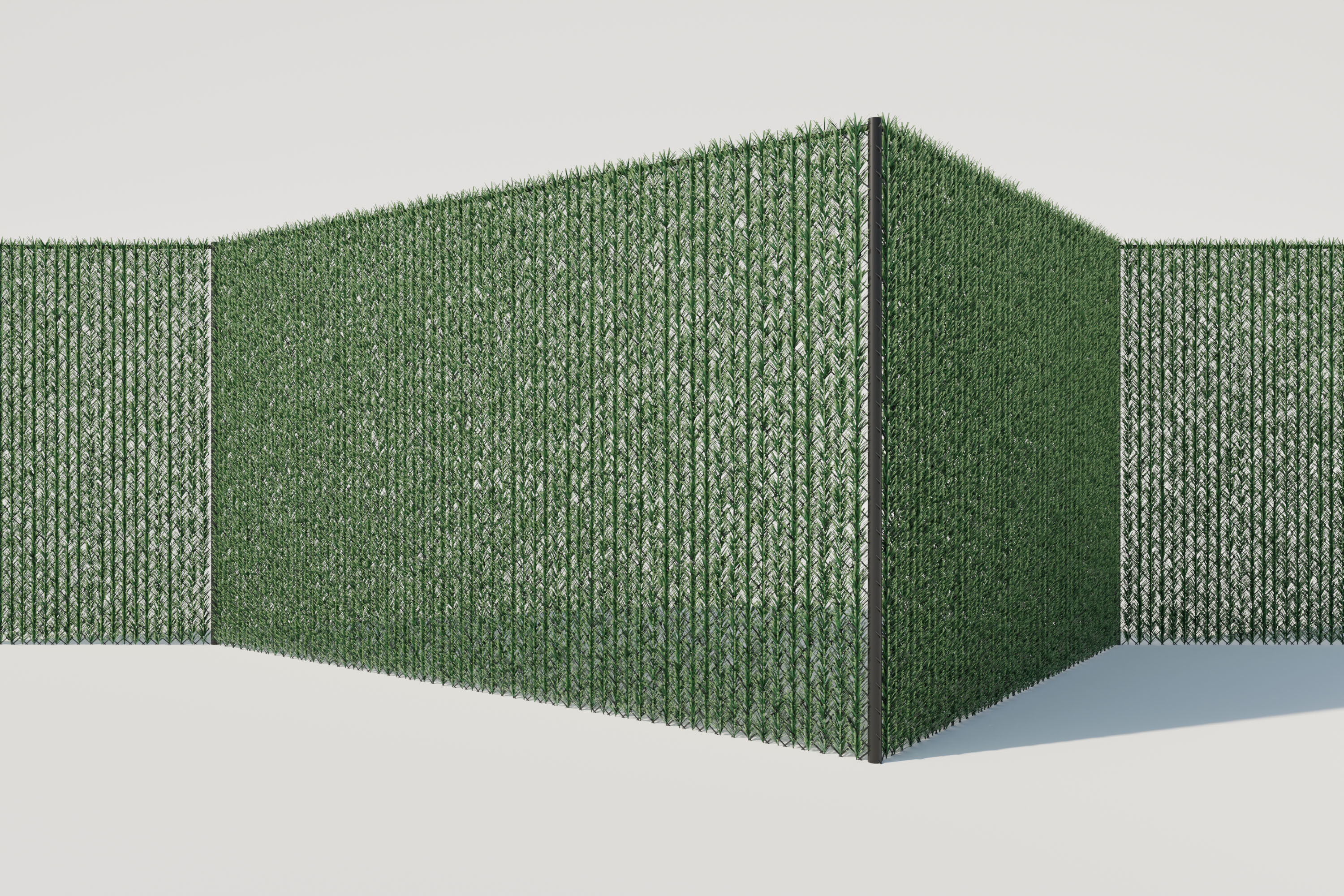 Procedural Chain Link Fence With Faux Hedge Slats 3D model | CGTrader