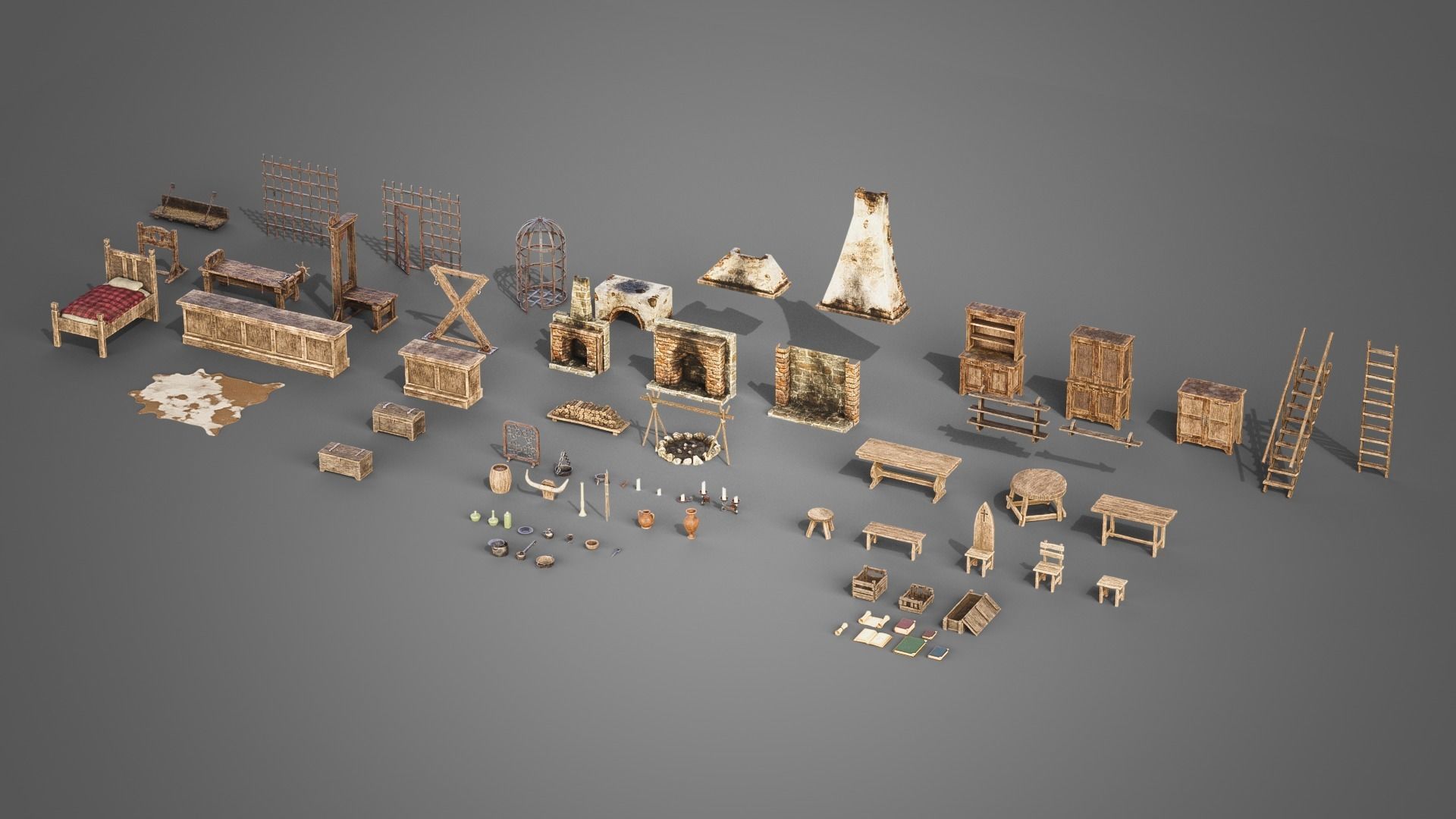 Medieval props collection | CGTrader