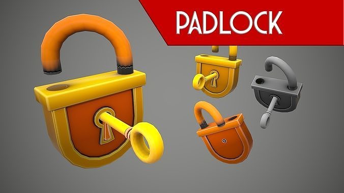 3D model PADLOCK 4 CARTOON STYLIZED VR / AR / low-poly | CGTrader